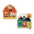 Melissa & Doug Jumbo Knob Wooden Puzzles Set - Shapes and Barn ...