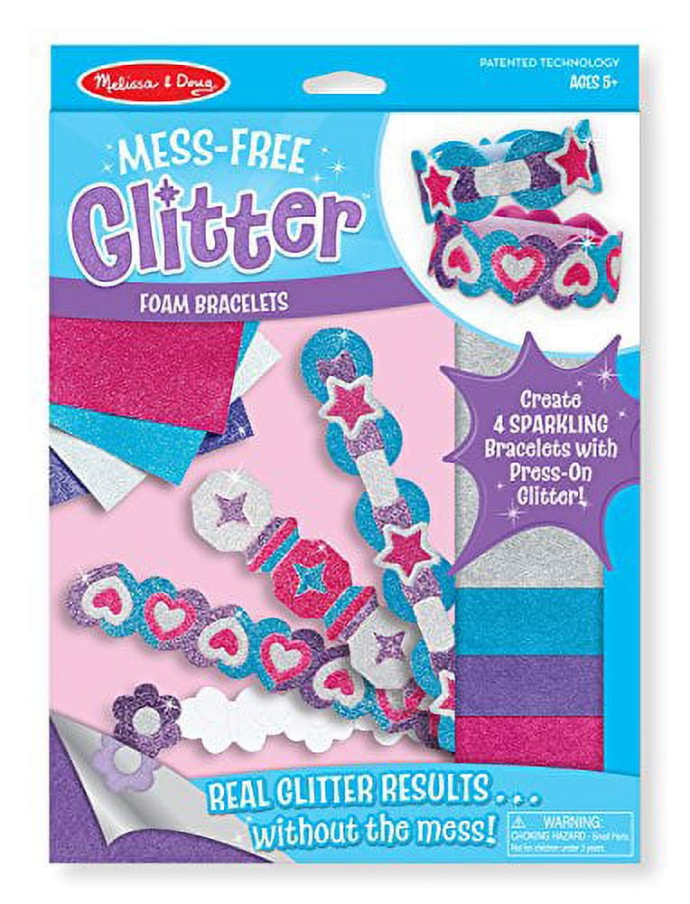 Melissa & Doug Mess-Free Glitter Foam Bracelets Craft Kit (Makes 4 ...