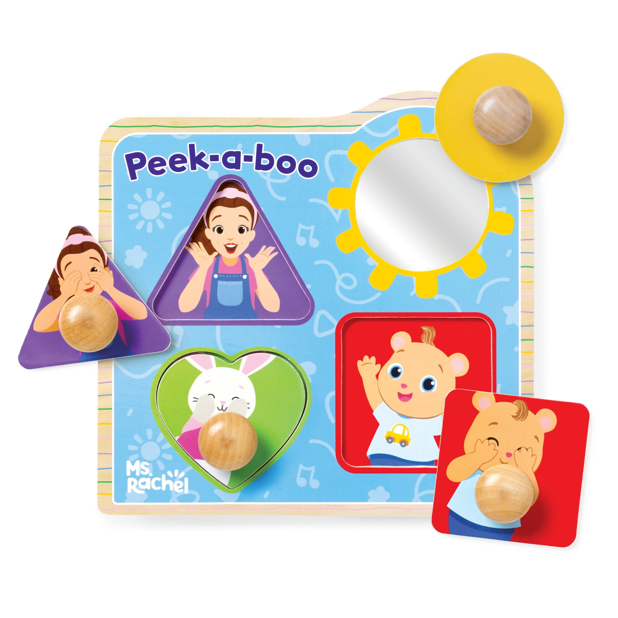 Melissa & Doug® Ms. Rachel™ Wooden Peek-a-Boo Jumbo Peg Puzzle, 4-Piece ...