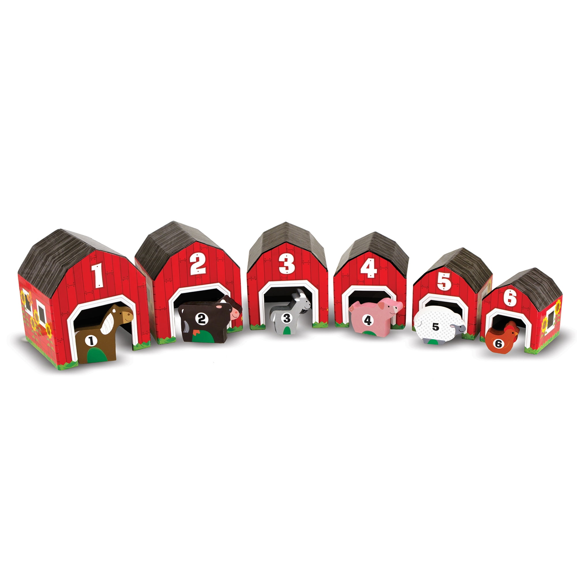 Melissa & Doug Nesting and Sorting Barns and Animals With 6 Numbered ...
