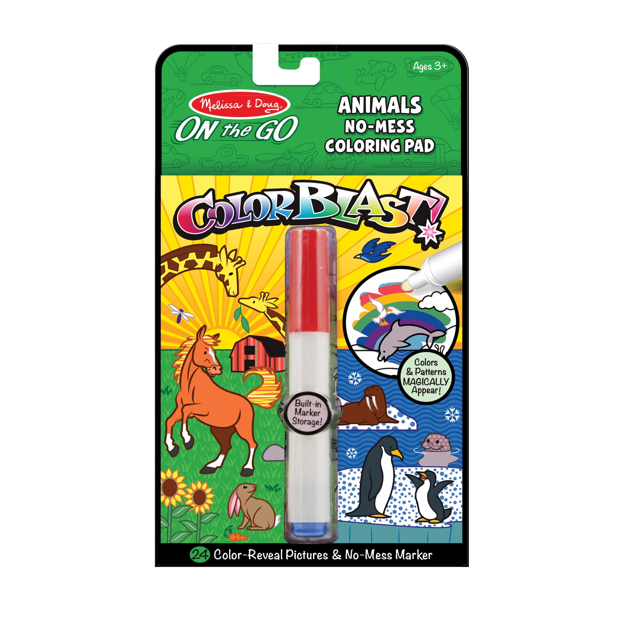 Melissa & Doug On the Go ColorBlast Animals Invisible Ink Color-Reveal ...