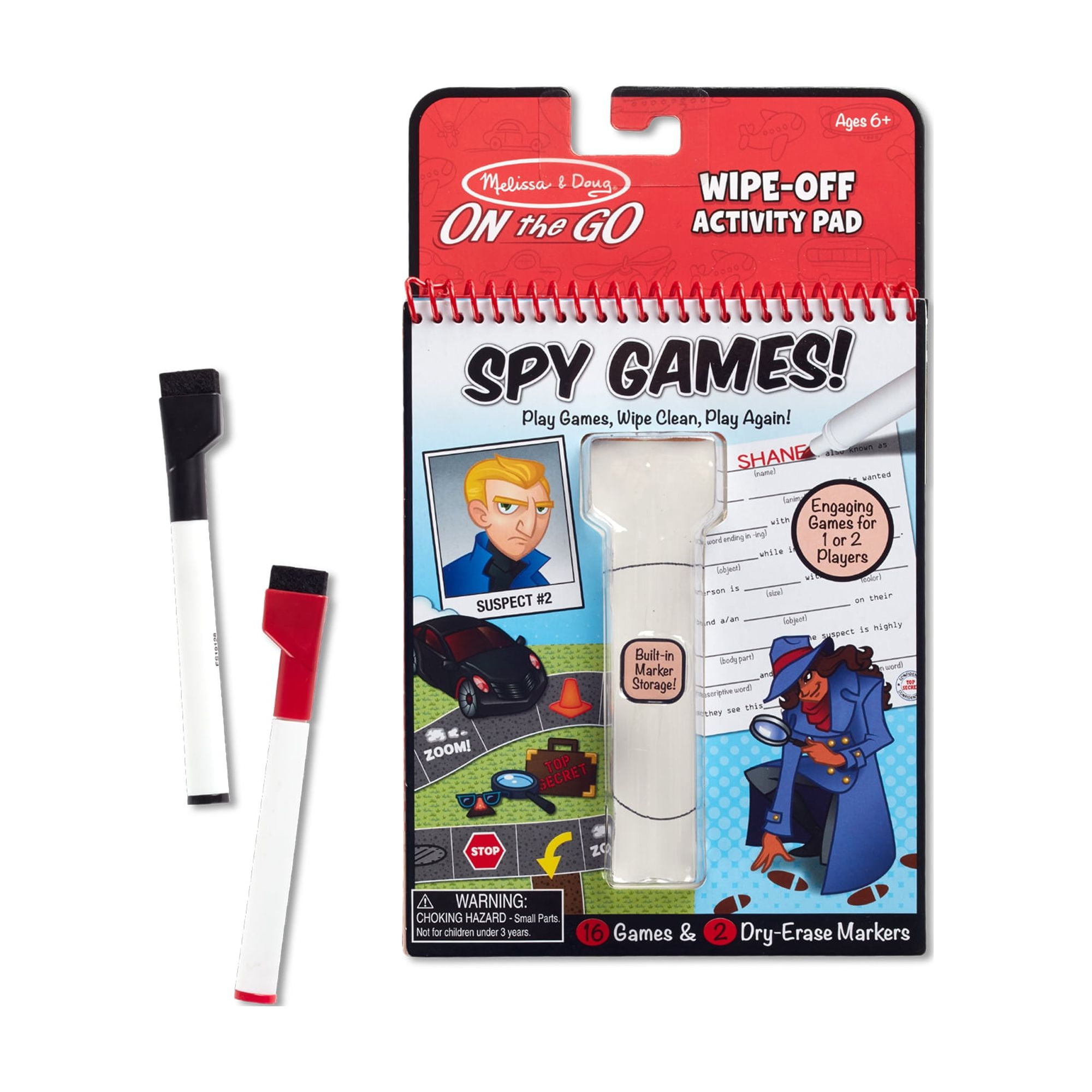 Melissa & Doug On the Go Spy Games Wipe-Off Activity Pad Reusable ...
