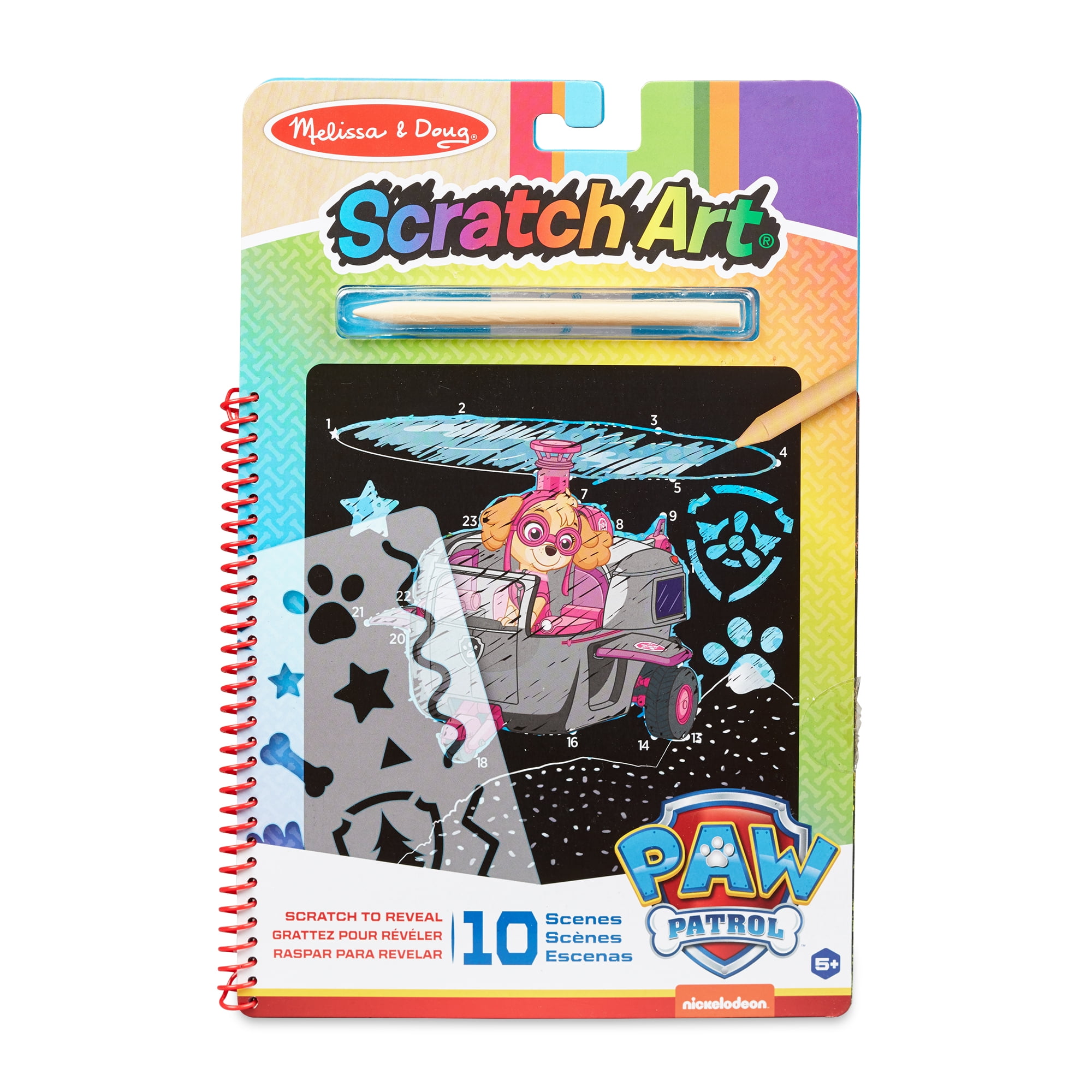 Melissa & Doug PAW Patrol Scratch Art Pad - Skye Color Reveal Travel ...