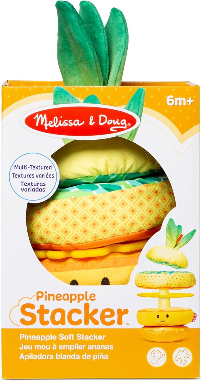 Melissa & Doug Pineapple Soft Stacker - Baby Plush Stacking Toy ...