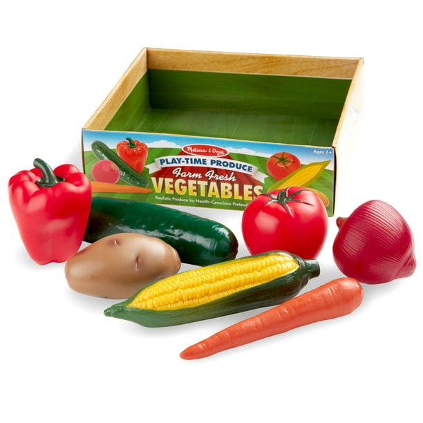 Melissa & Doug Playtime Produce Vegetables Play Food Set With Crate (7 pcs) - Walmart Business ...