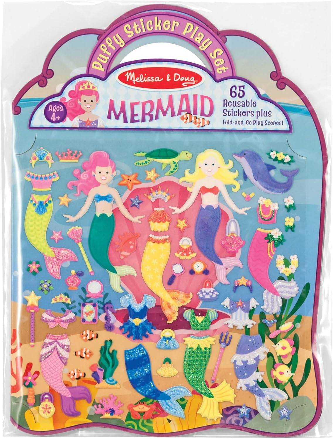 Melissa & Doug Puffy Sticker Activity Book: Mermaids - 65 Reusable ...