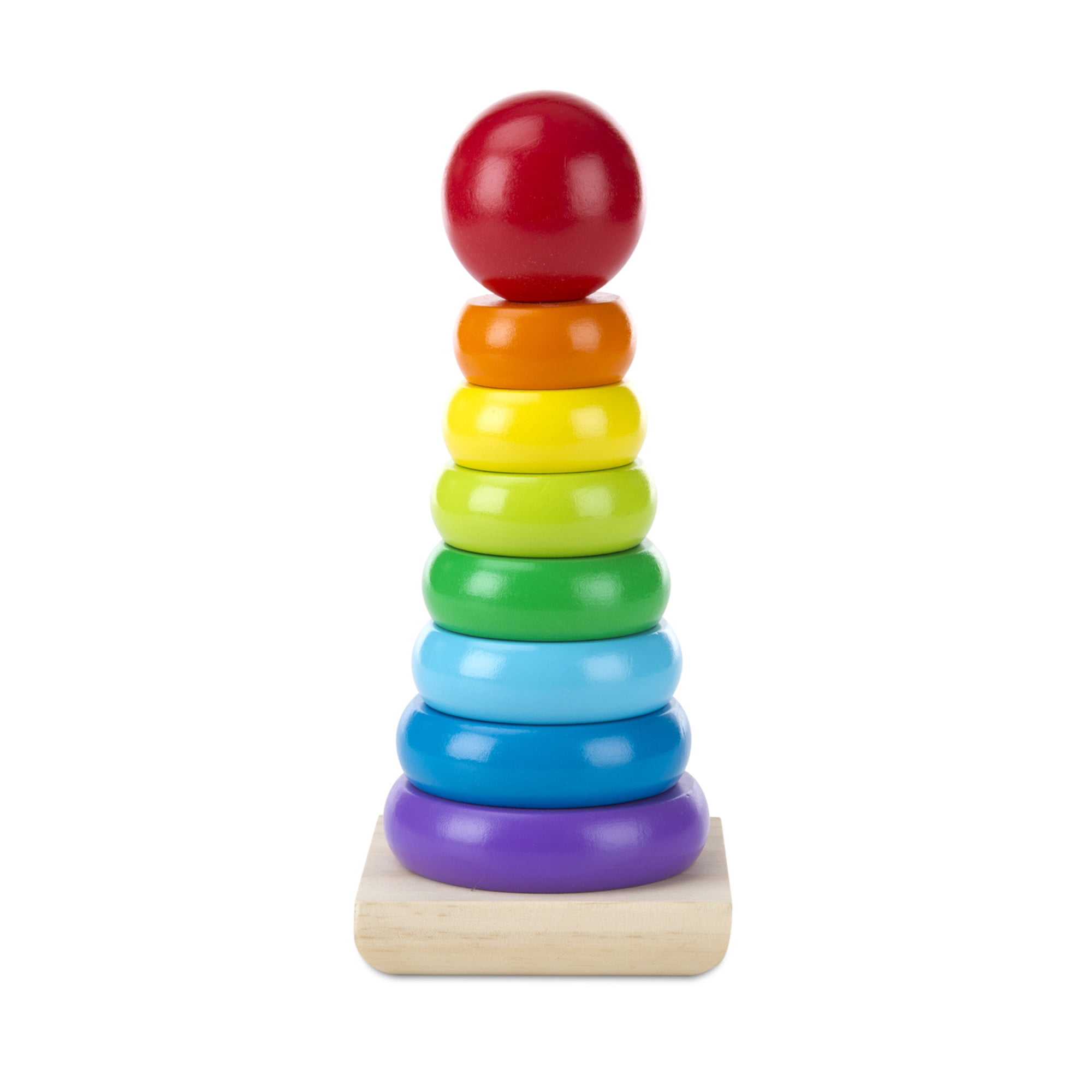 Melissa & Doug Rainbow Stacker Wooden Ring Educational Toy, 18+ months ...