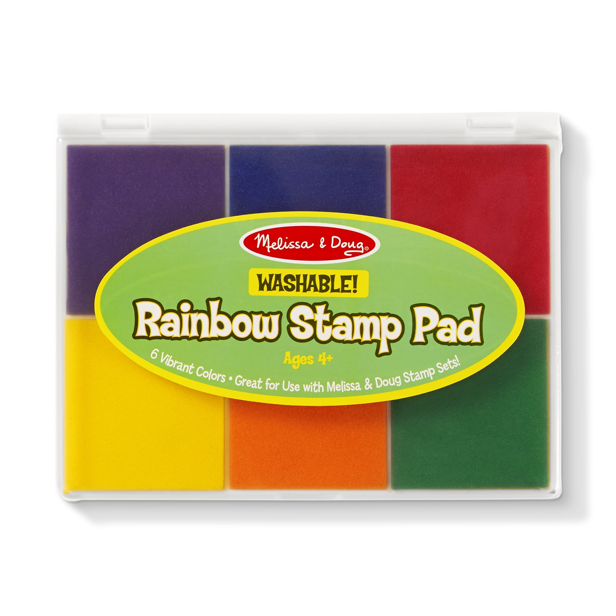 Melissa & Doug Kids Colored Stamp Set with 6 Washable Inks - Rainbow ...