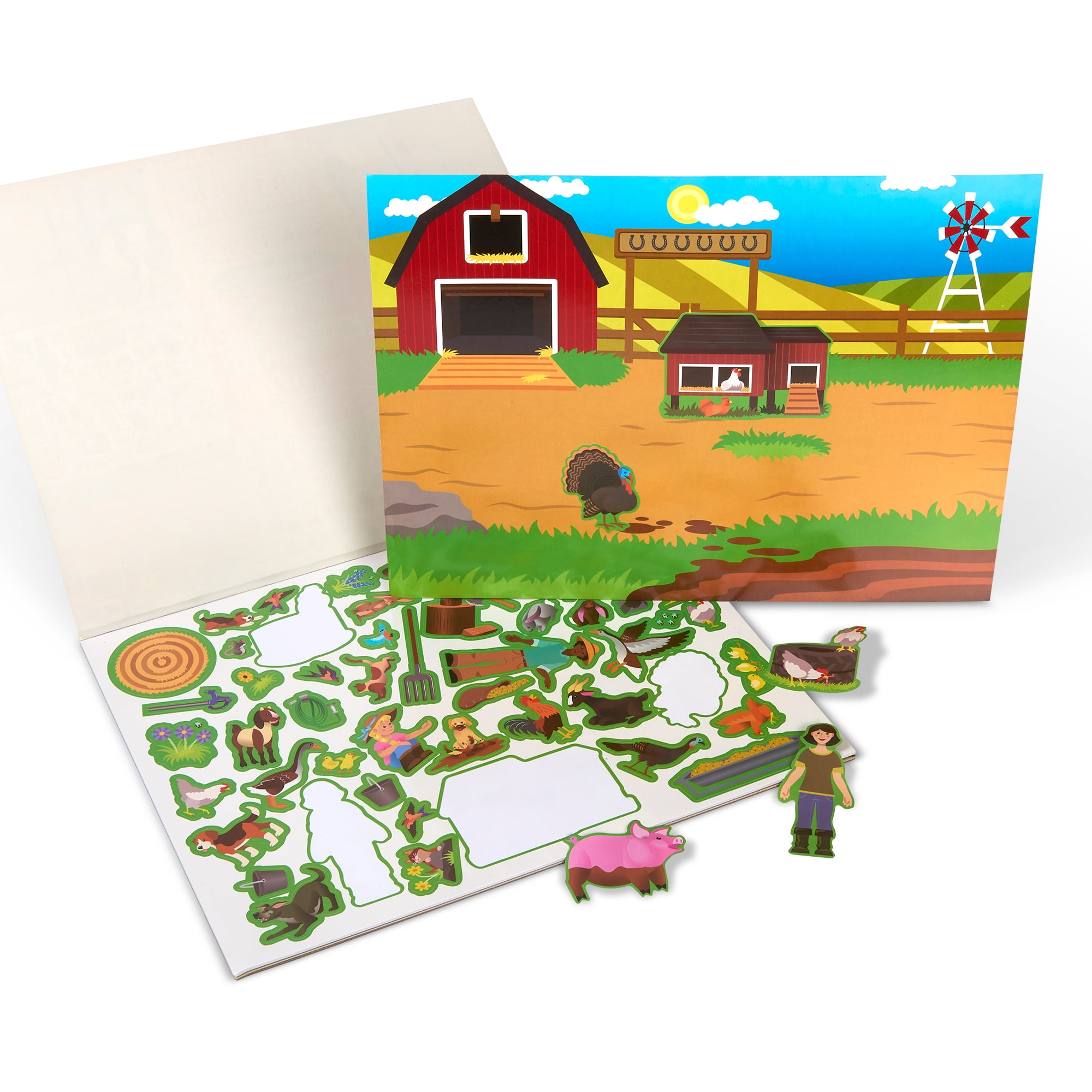 Melissa & Doug Reusable Sticker Pad: Farm - 280+ Stickers, 5 Scenes ...