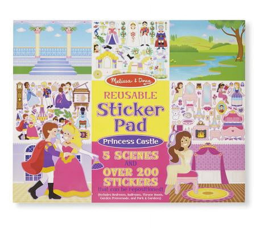 Melissa & Doug Princess Castle Reusable Sticker Pad: 200+ Stickers, 5 ...