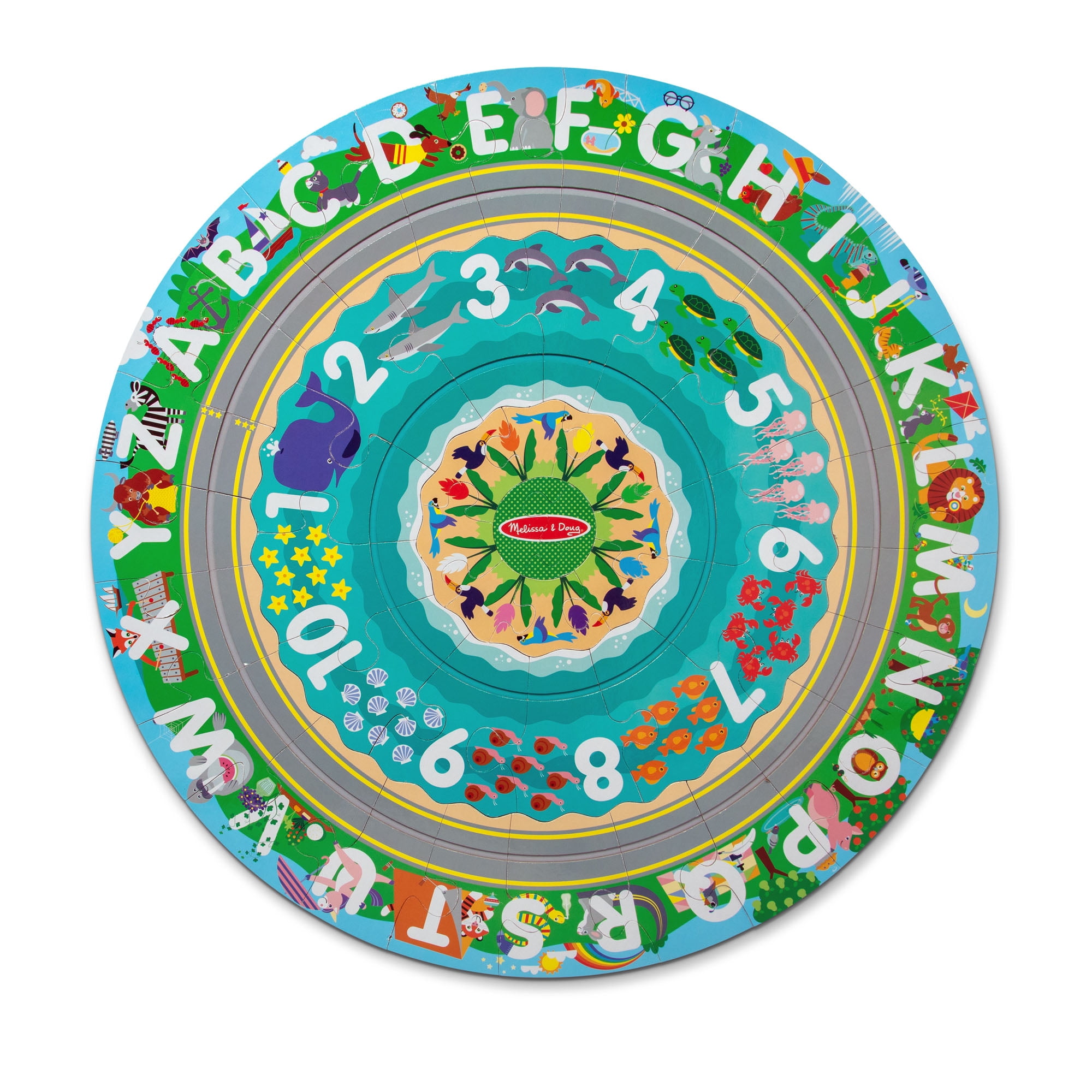 Melissa & Doug Round the Shore Tracks Cardboard Jigsaw Floor Puzzle and ...