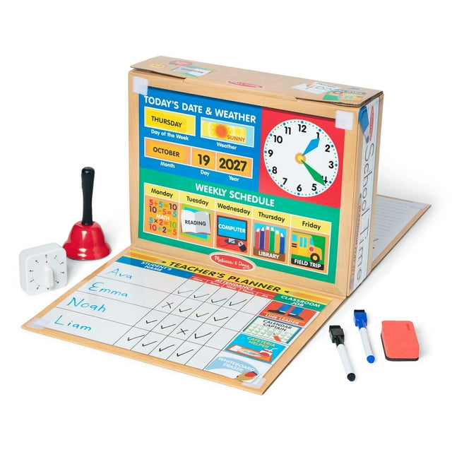 Melissa & Doug School Time! Classroom Play Set Game - Be Teacher or ...