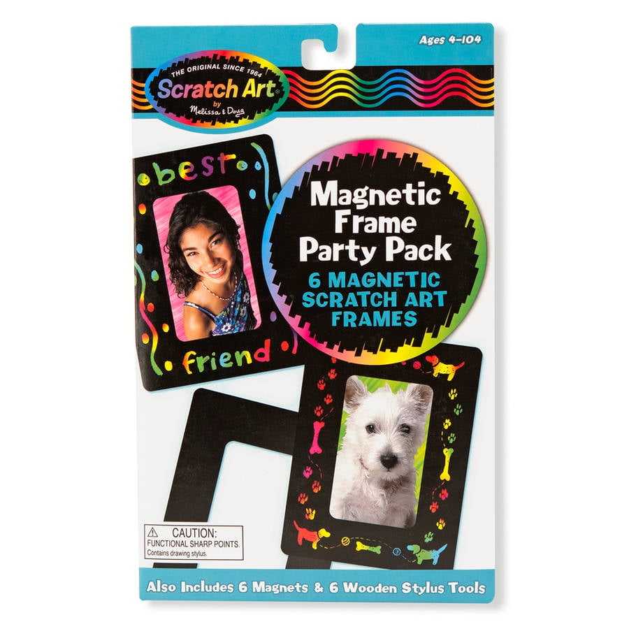 Melissa & Doug Scratch Art Magnetic Frame Party Pack - 6 Frames, 6 ...