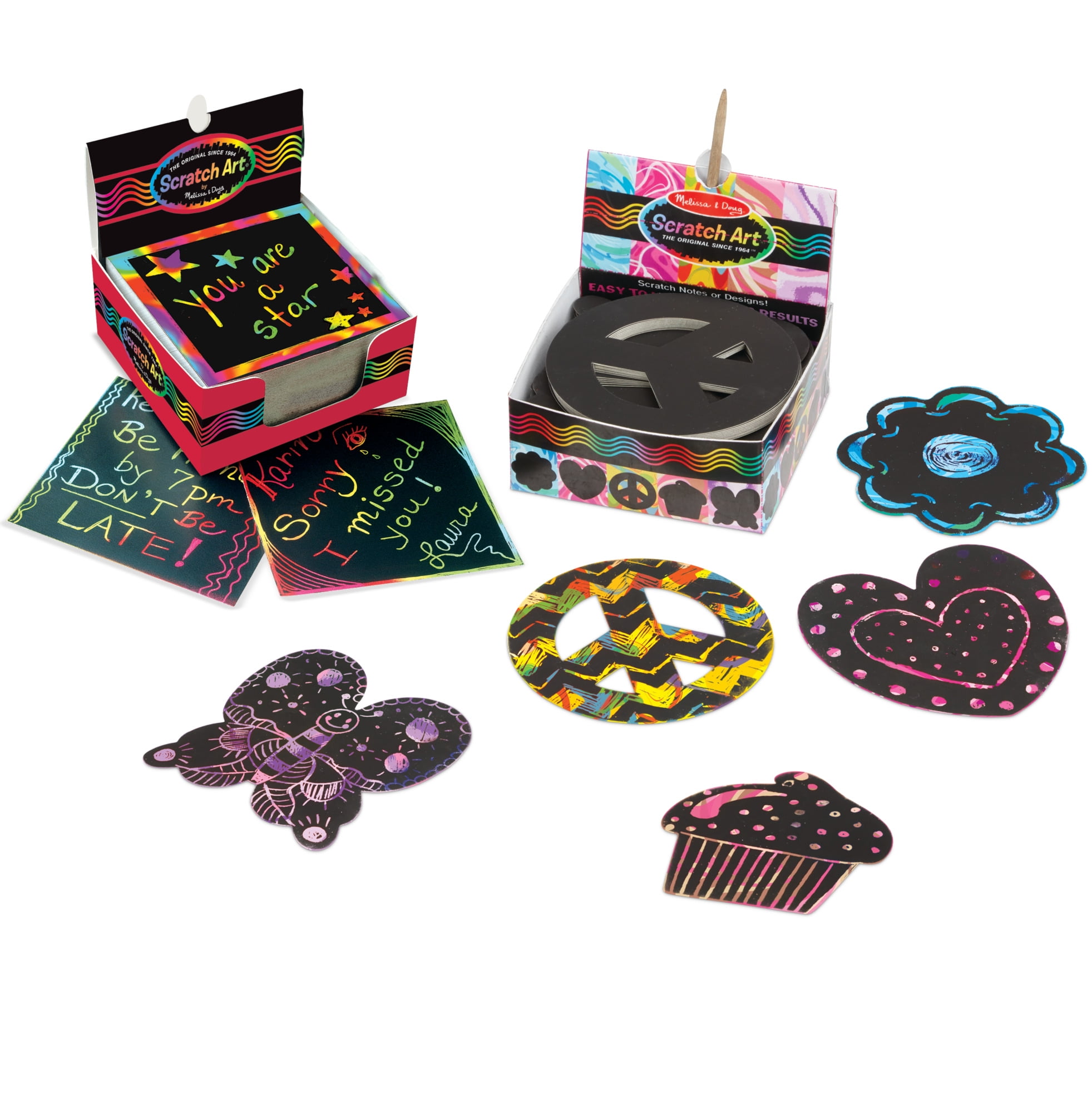 Melissa & Doug Scratch Art Mini Notes, Rainbow and Friendship Designs ...