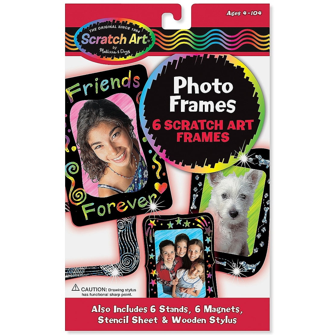 Melissa & Doug Scratch Art Scratch Magic Frames - 6 Color-Reveal Frames ...