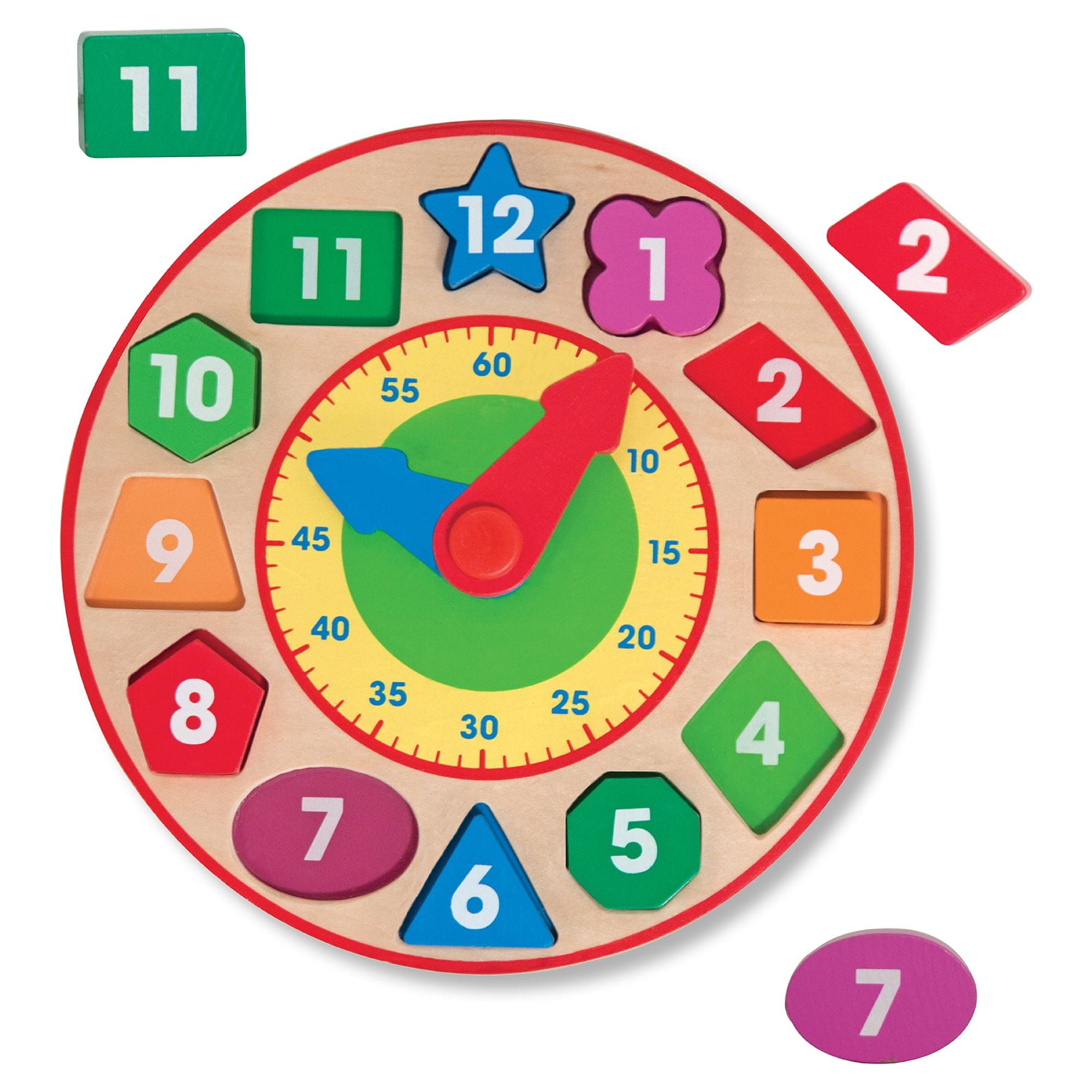 Melissa & Doug Shape Sorting Clock - Wooden Educational Toy - Walmart.com