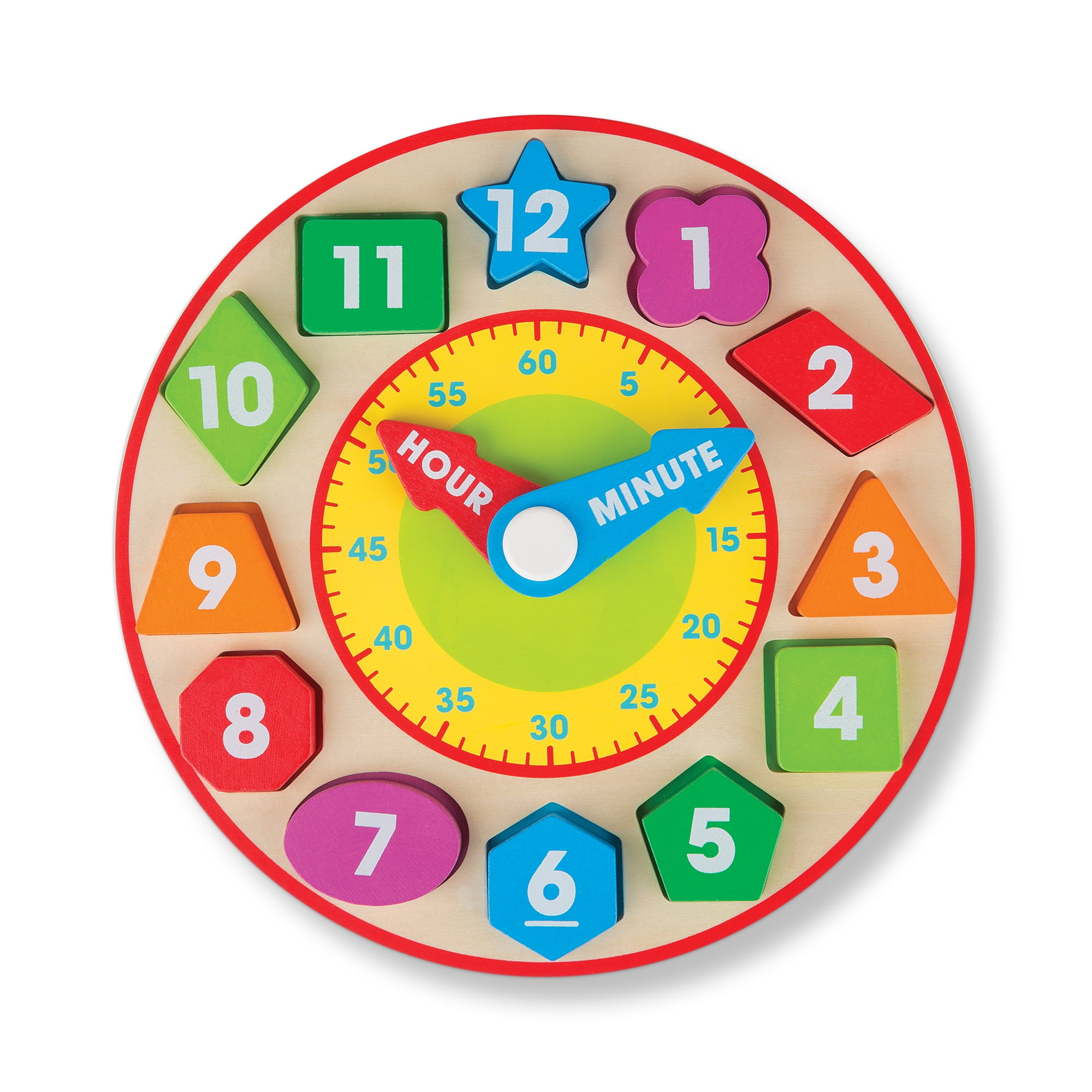 Melissa & Doug Shape Sorting Clock - Wooden Educational Toy - Walmart.com