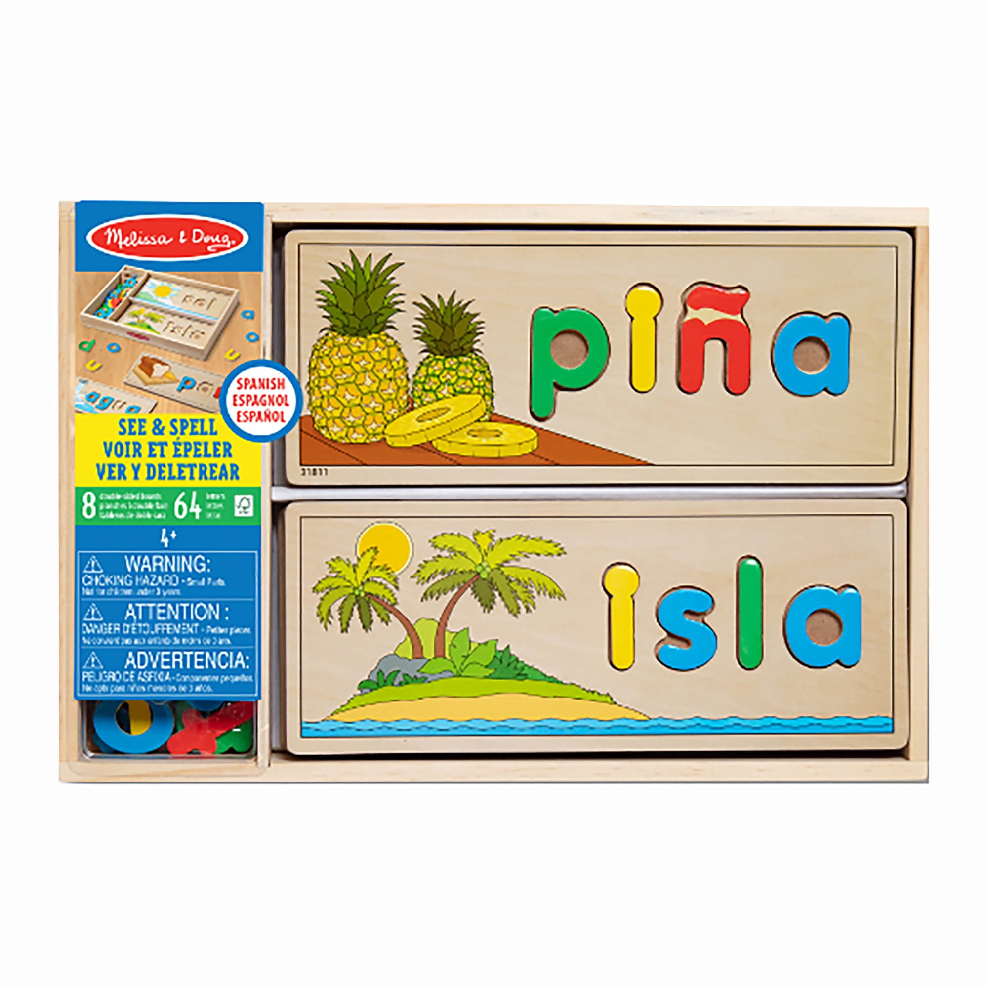 Melissa & Doug Spanish See & Spell Educational Language Learning Toy ...