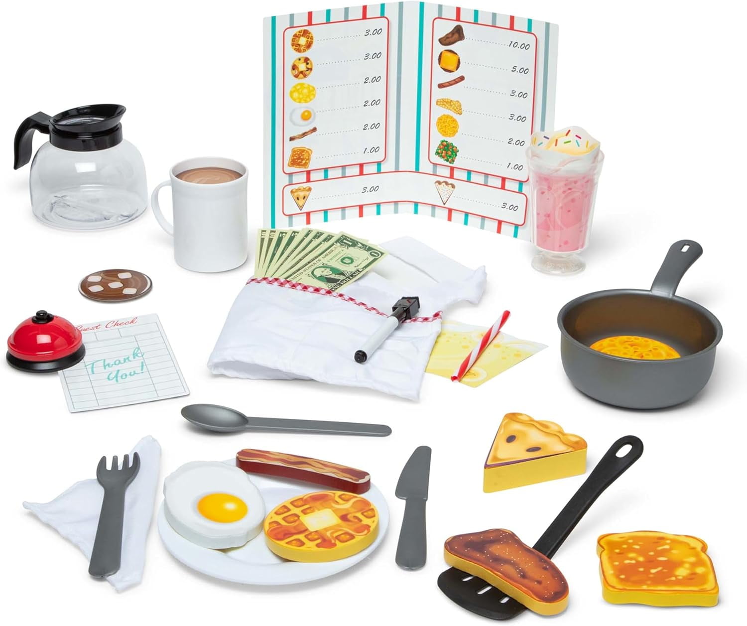 Melissa & Doug Star Diner Restaurant Play Set (41 pcs) - Pretend Play ...