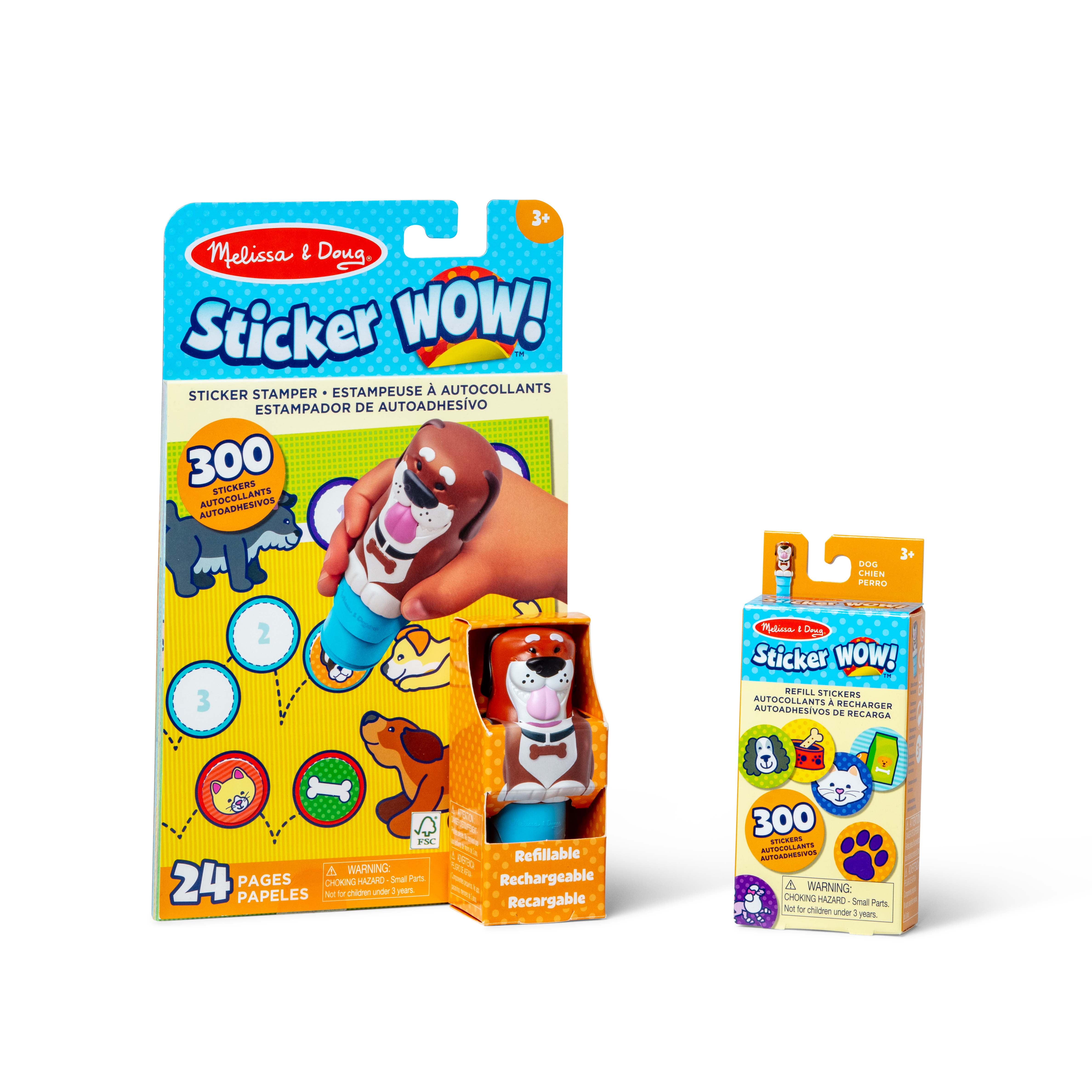 Melissa & Doug Sticker WOW!™ Dog Bundle: Sticker Stamper, 24-Page ...