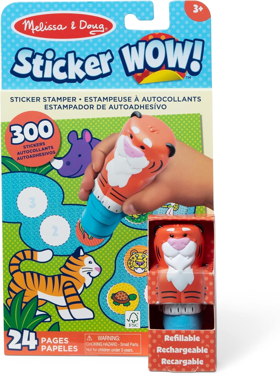 Melissa & Doug Sticker Wow!™ 24-Page Activity Pad and Sticker Stamper ...