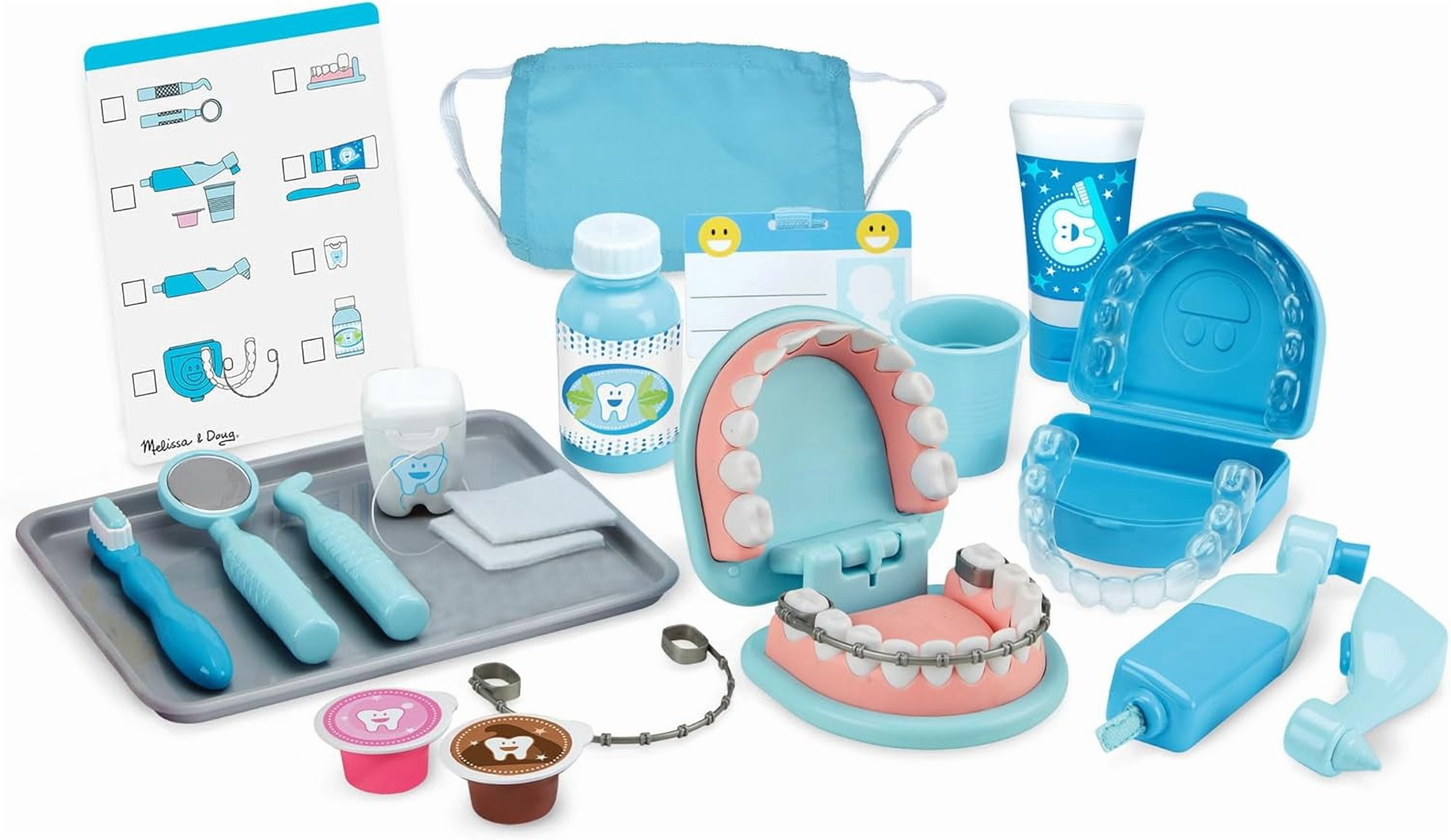 Melissa & Doug Super Smile Dentist Kit with Pretend Play Set of Teeth ...