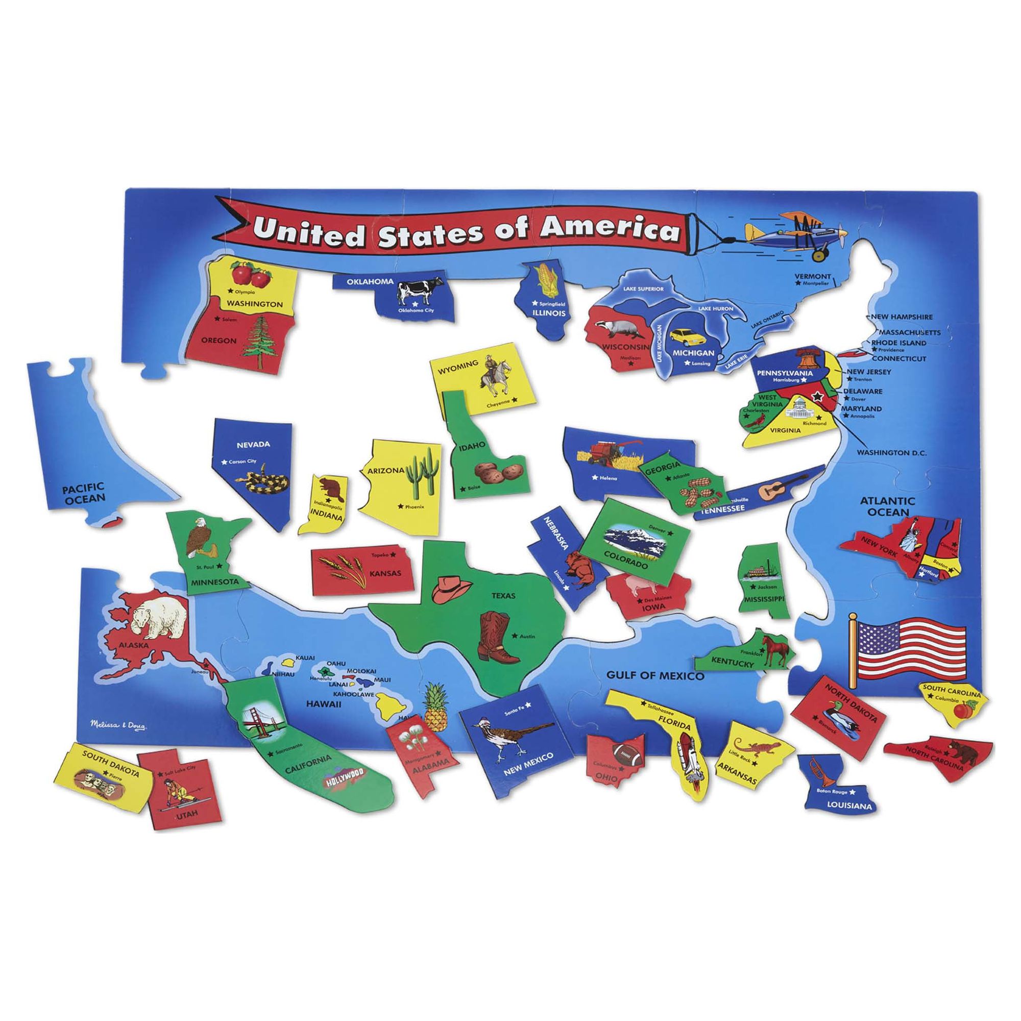 Fox Valley Traders USA Magnetic Map Puzzle - Walmart.com