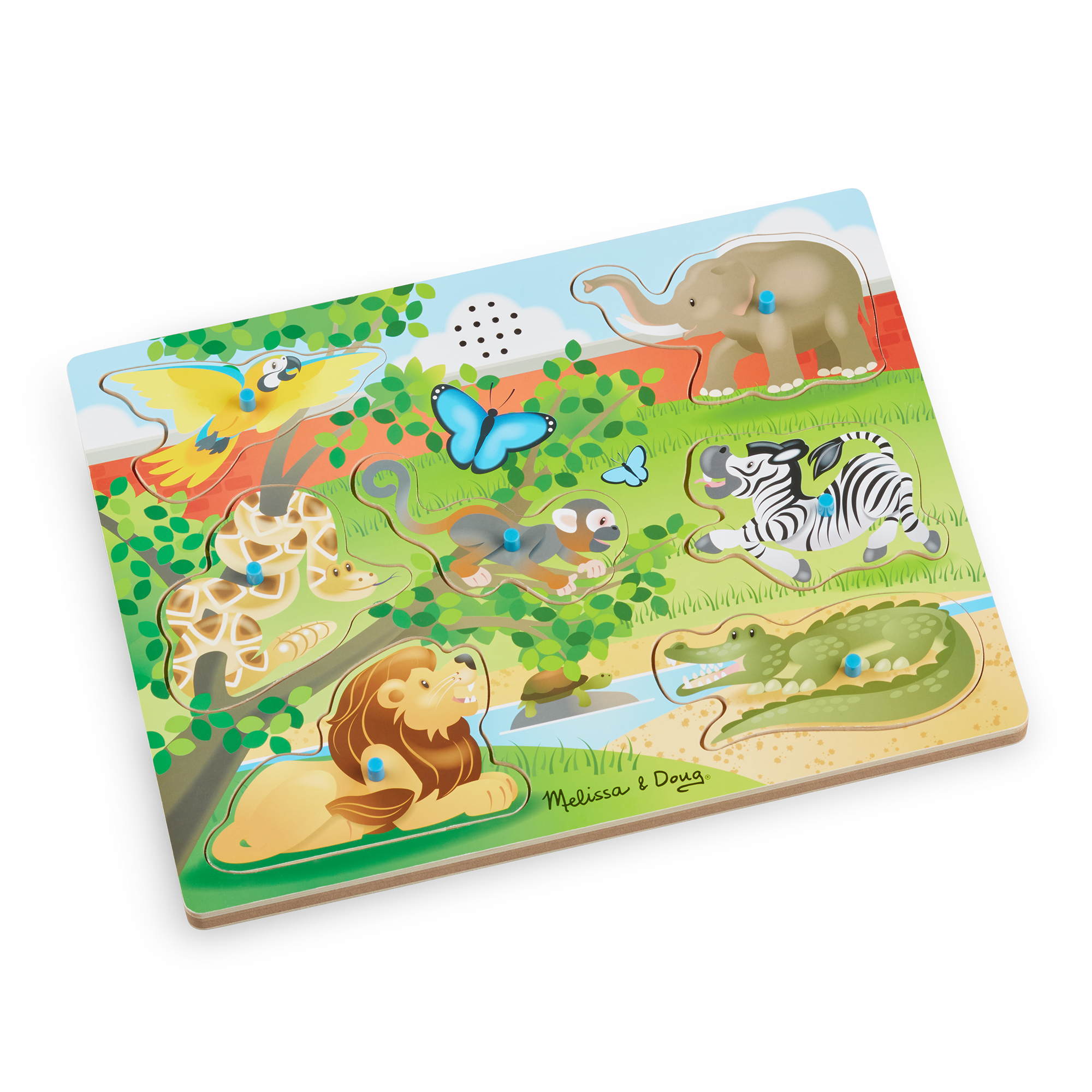 Melissa & Doug Farm Sound Puzzle - Wooden Peg Puzzle With Sound Effects ...