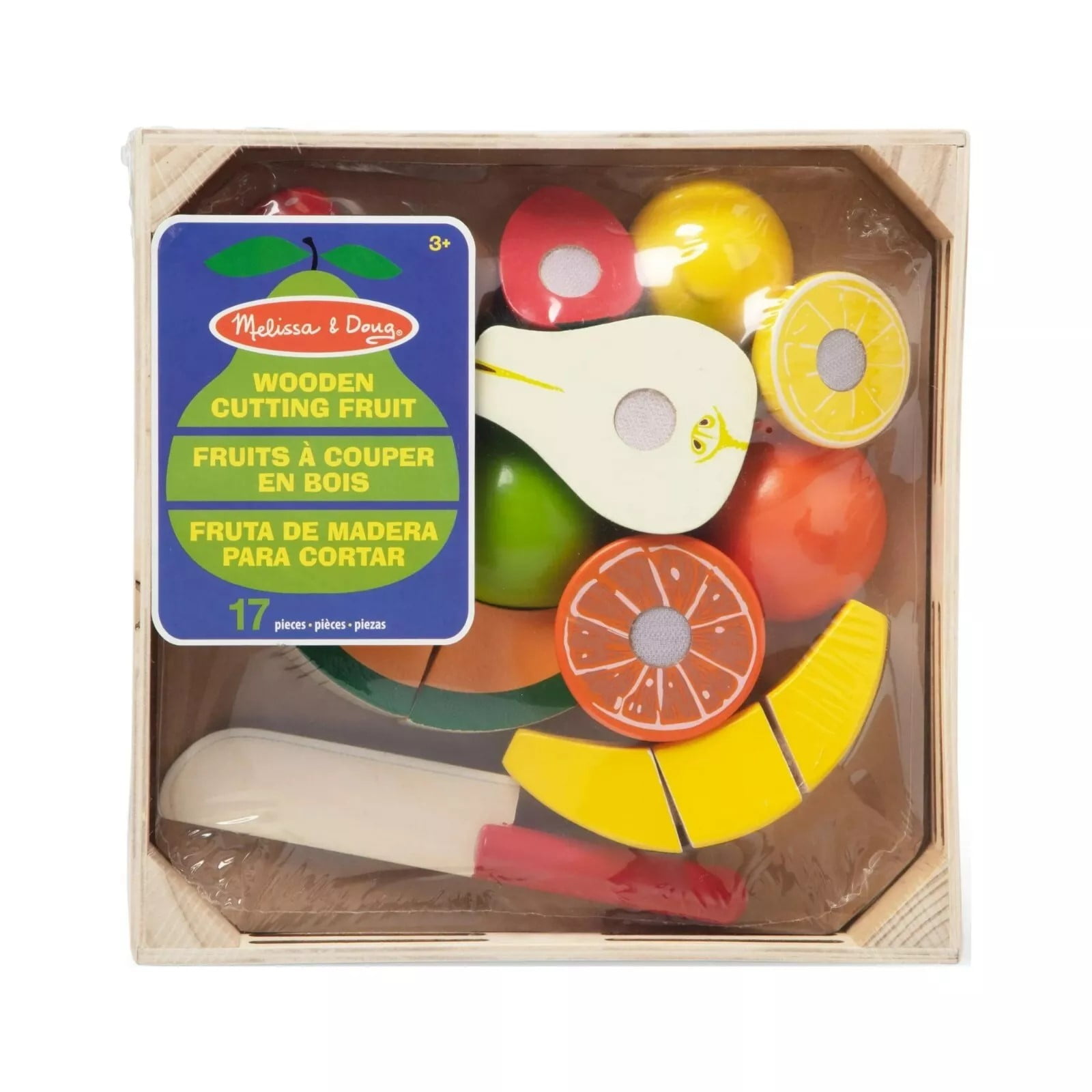 Melissa & Doug Wooden Cutting Fruit Set | 17-Piece Pretend Play Kitchen ...