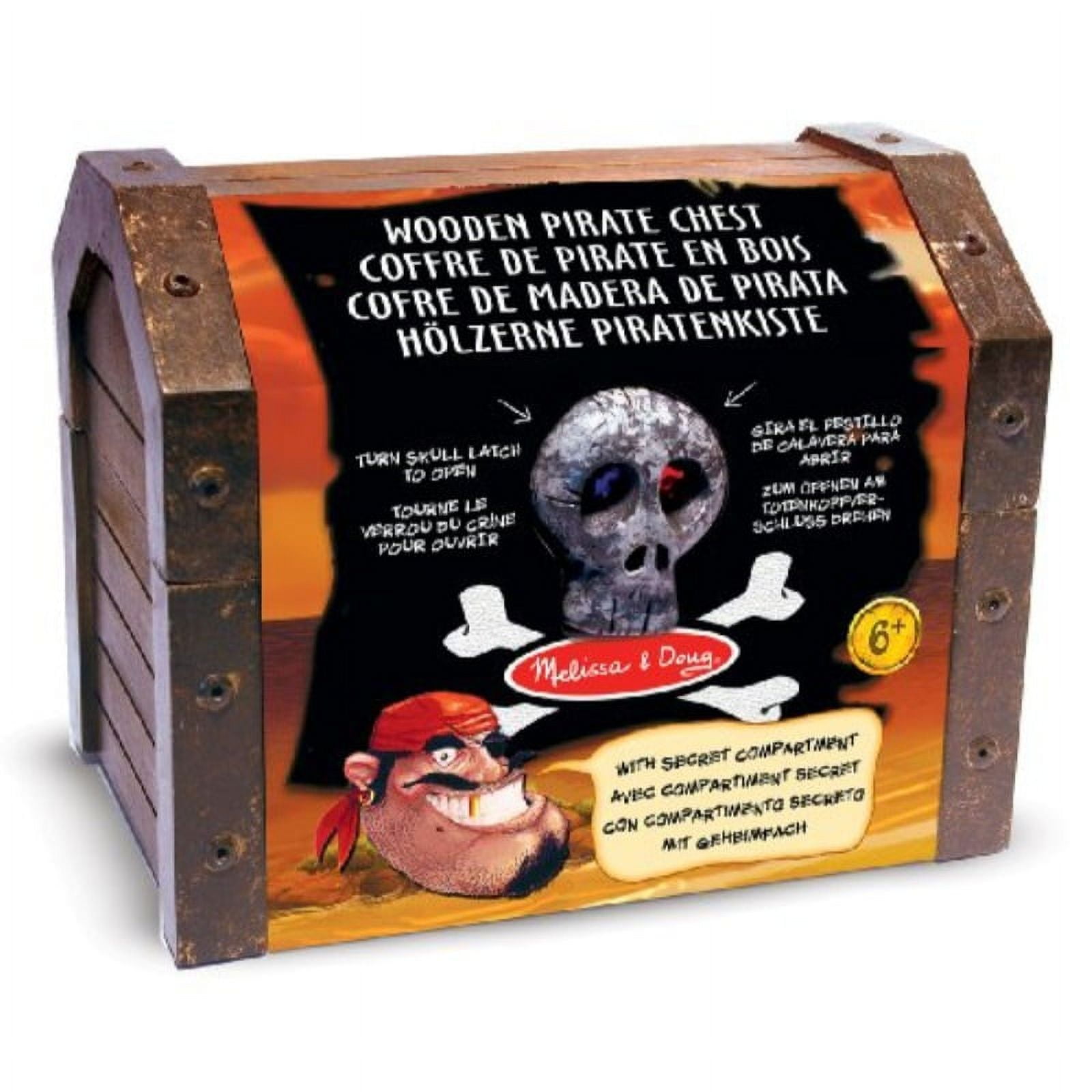Melissa & Doug Wooden Pirate Chest Pretend Play Set - Walmart.com