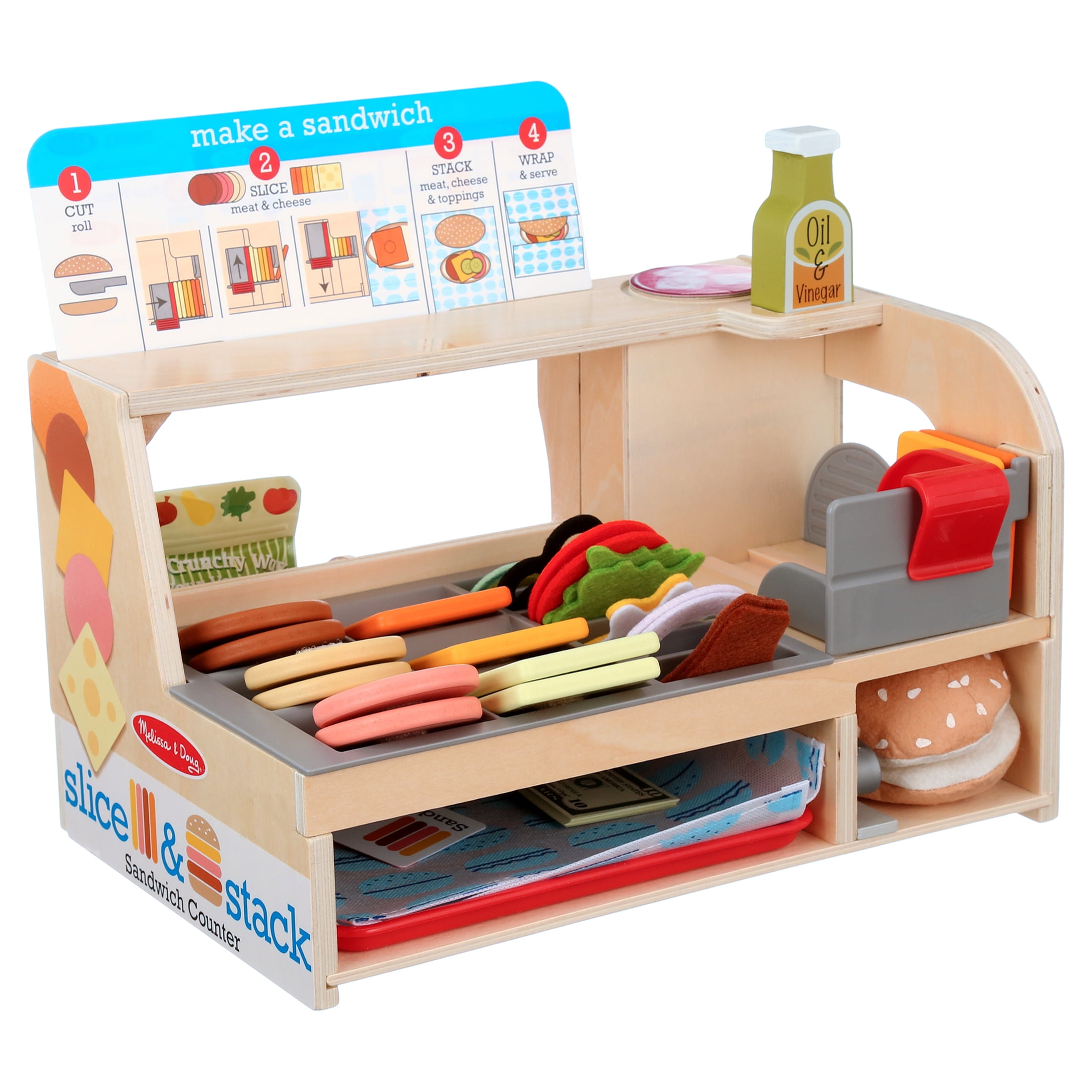 Free Shipping! Melissa & Doug Wooden Slice and Stack Sandwich Counter ...