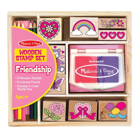 Melissa & Doug Stamp-a-Scene Stamp Pad: Fairy Garden - 20 Wooden Stamps ...