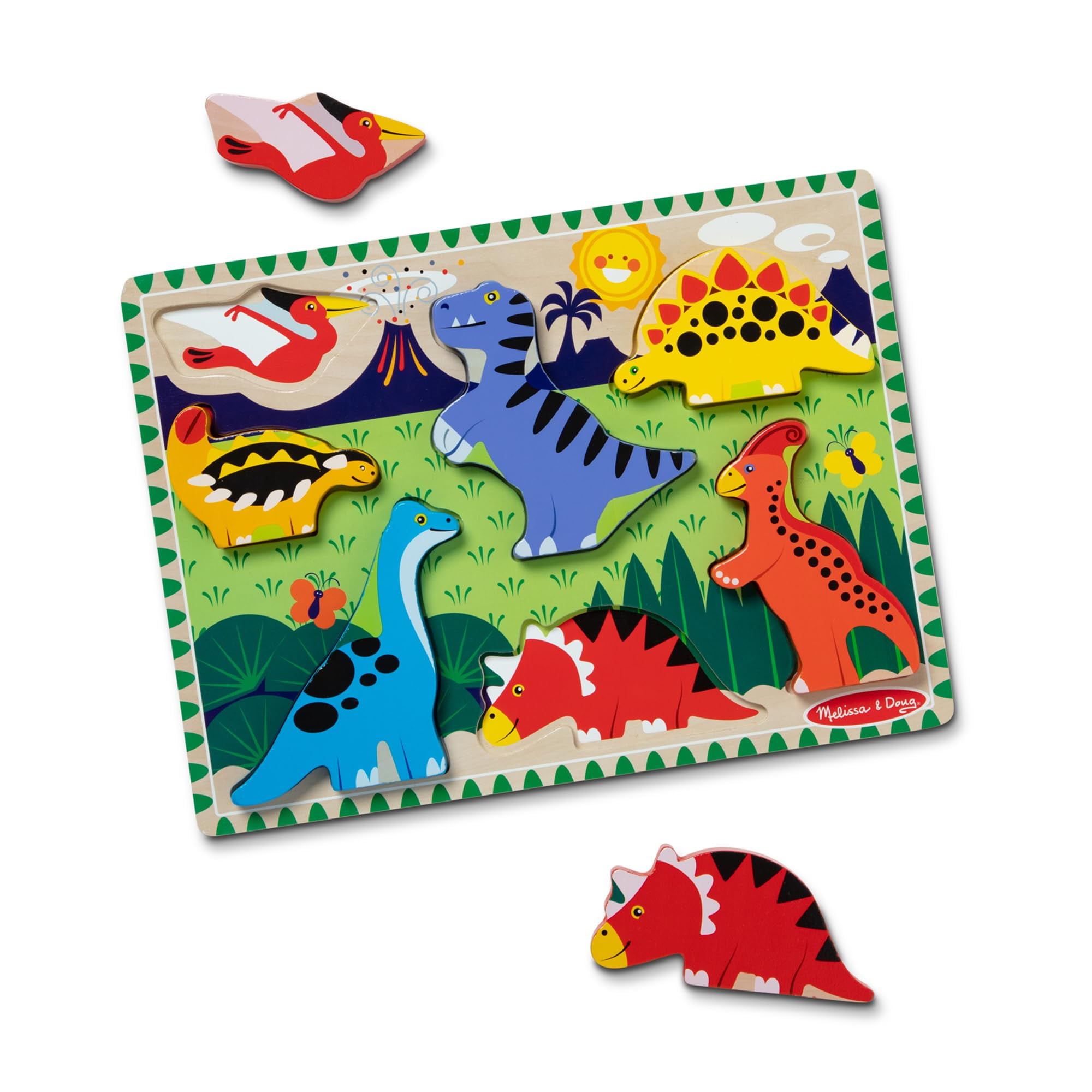 Melissa & DougUMRT Dinosaur Wooden Chunky Puzzle (7 pcs) - FSC ...
