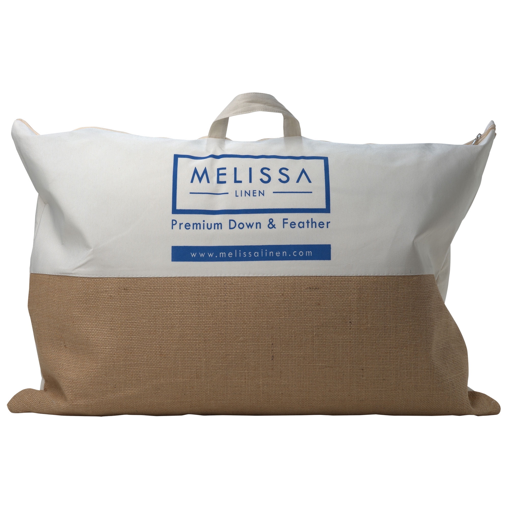 Melissa Linen King Size Goose Down Feather Pillow, 20" x 36", 1000 ...