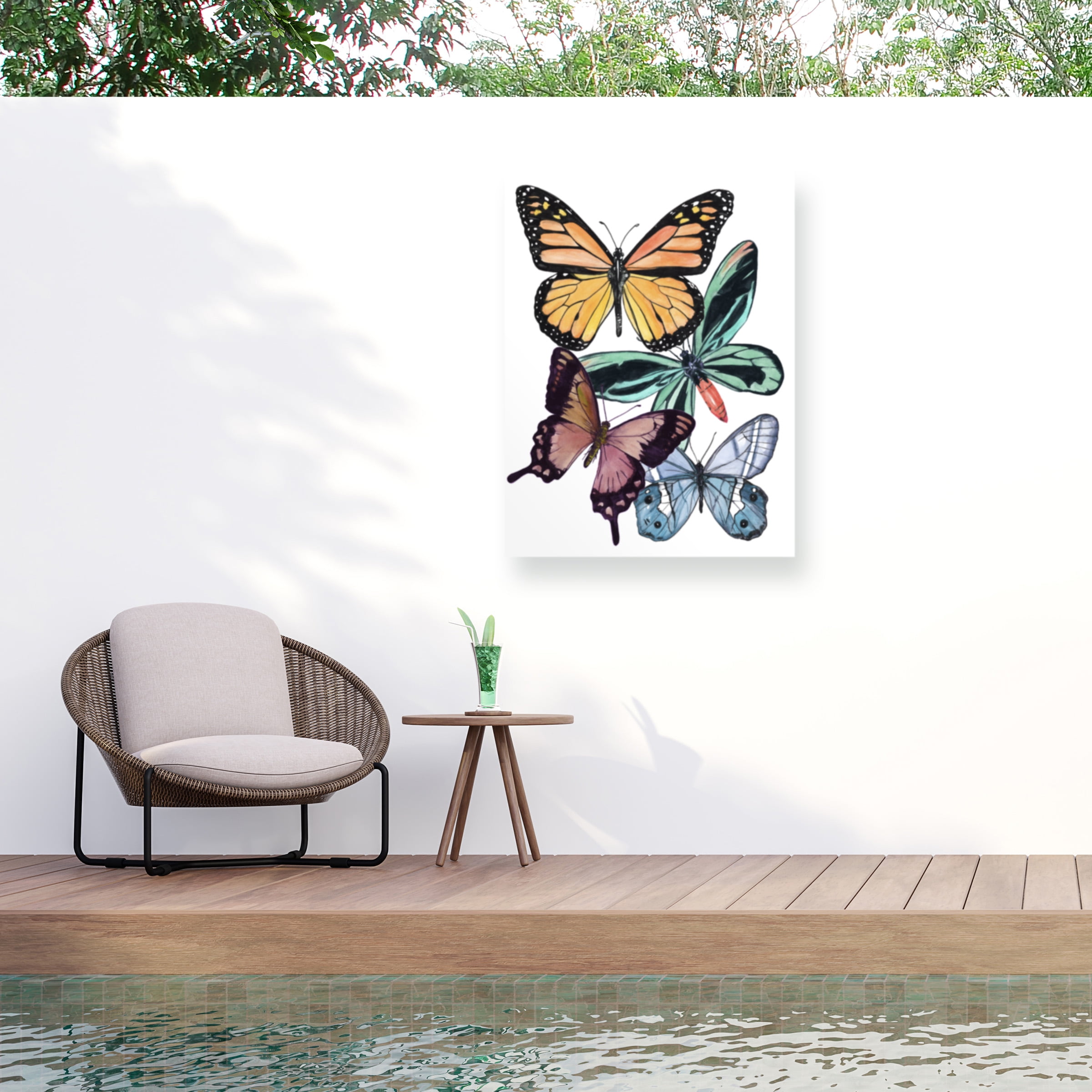 Melissa Wang 'Butterfly Swatches I' Outdoor All-Weather Wall Decor ...