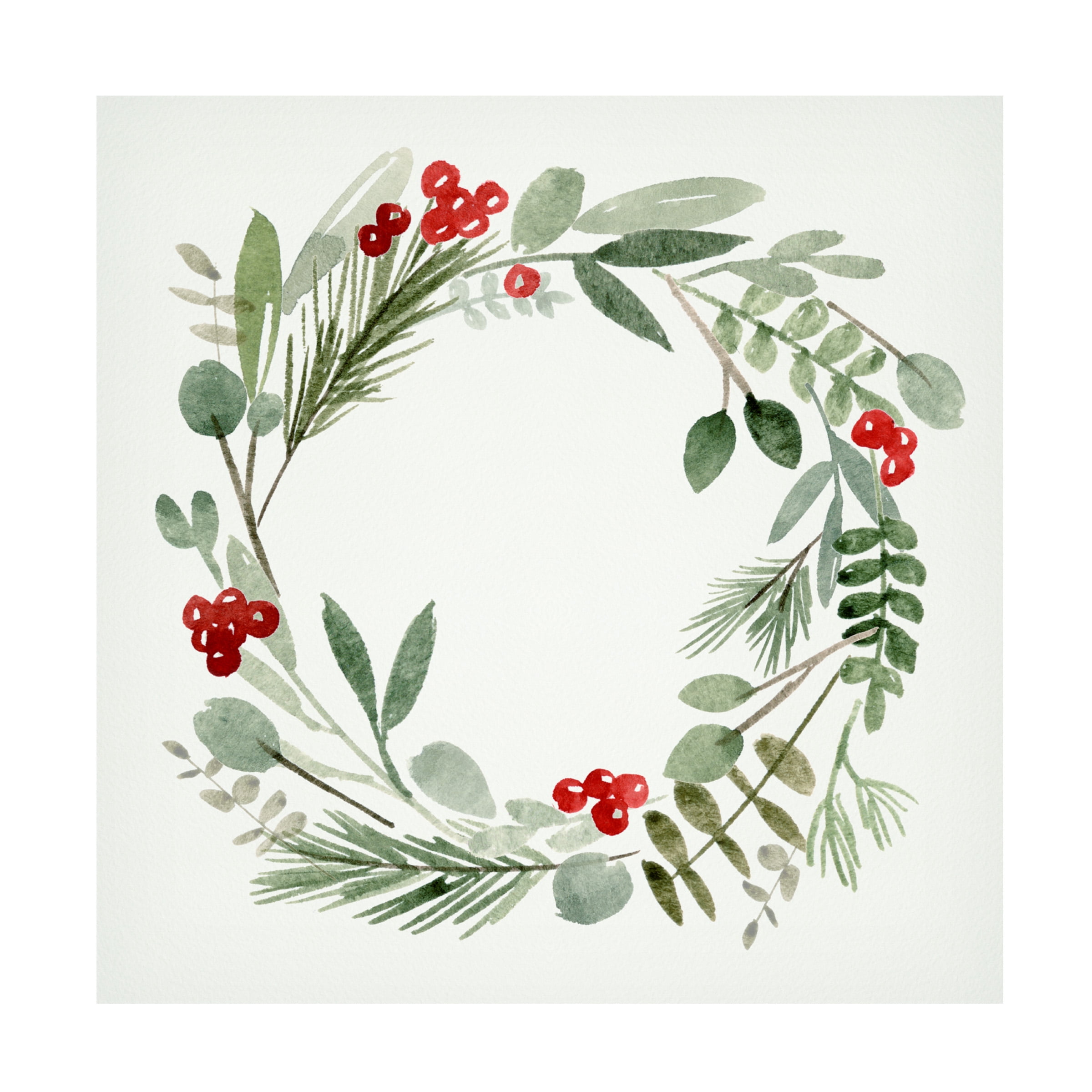 Melissa Wang 'Holly Wreath I' Canvas Art - Walmart.com