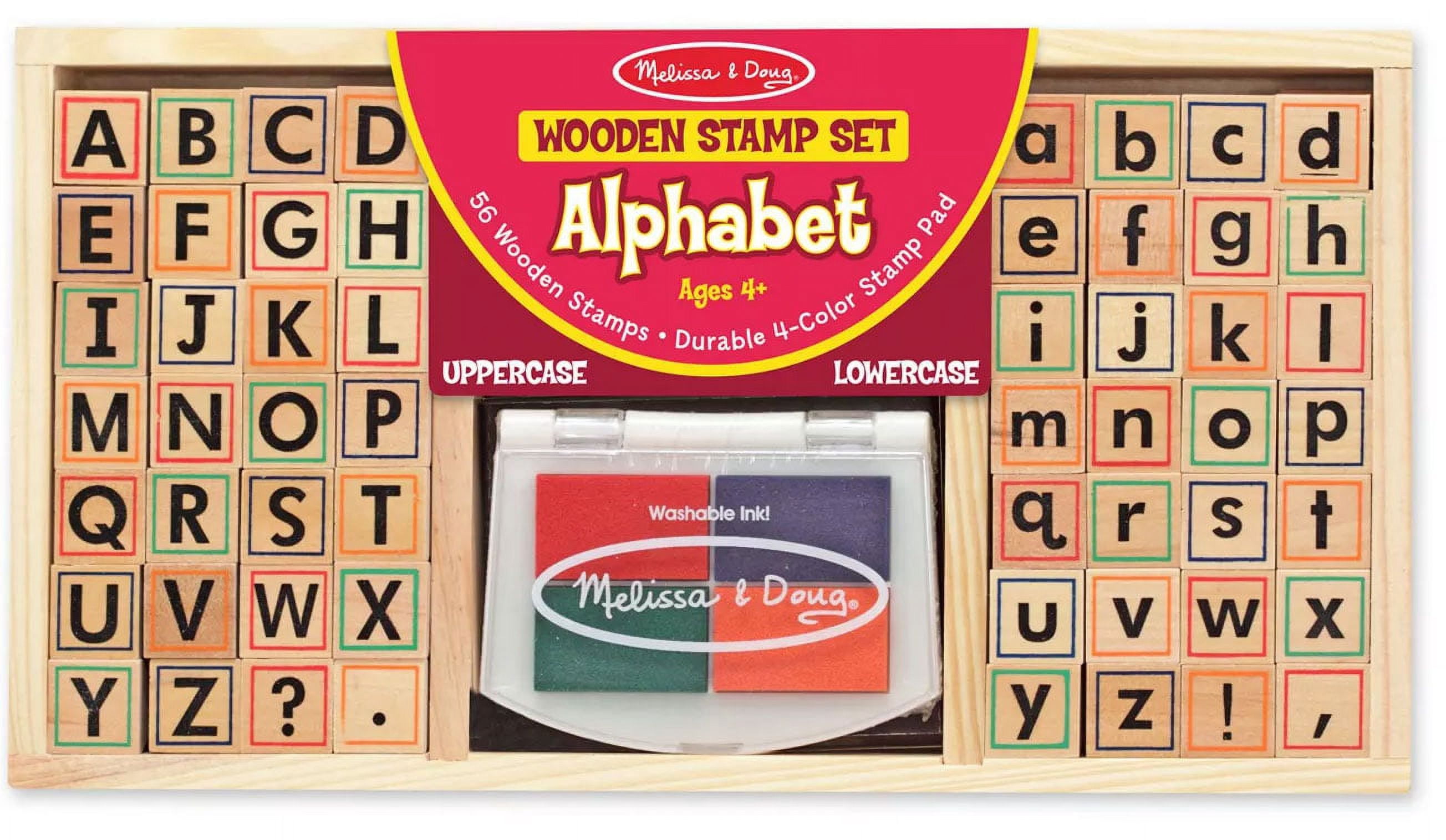 Melissa Wooden Alphabet Stamp Set - 56 Stamps With Lower-Case and ...