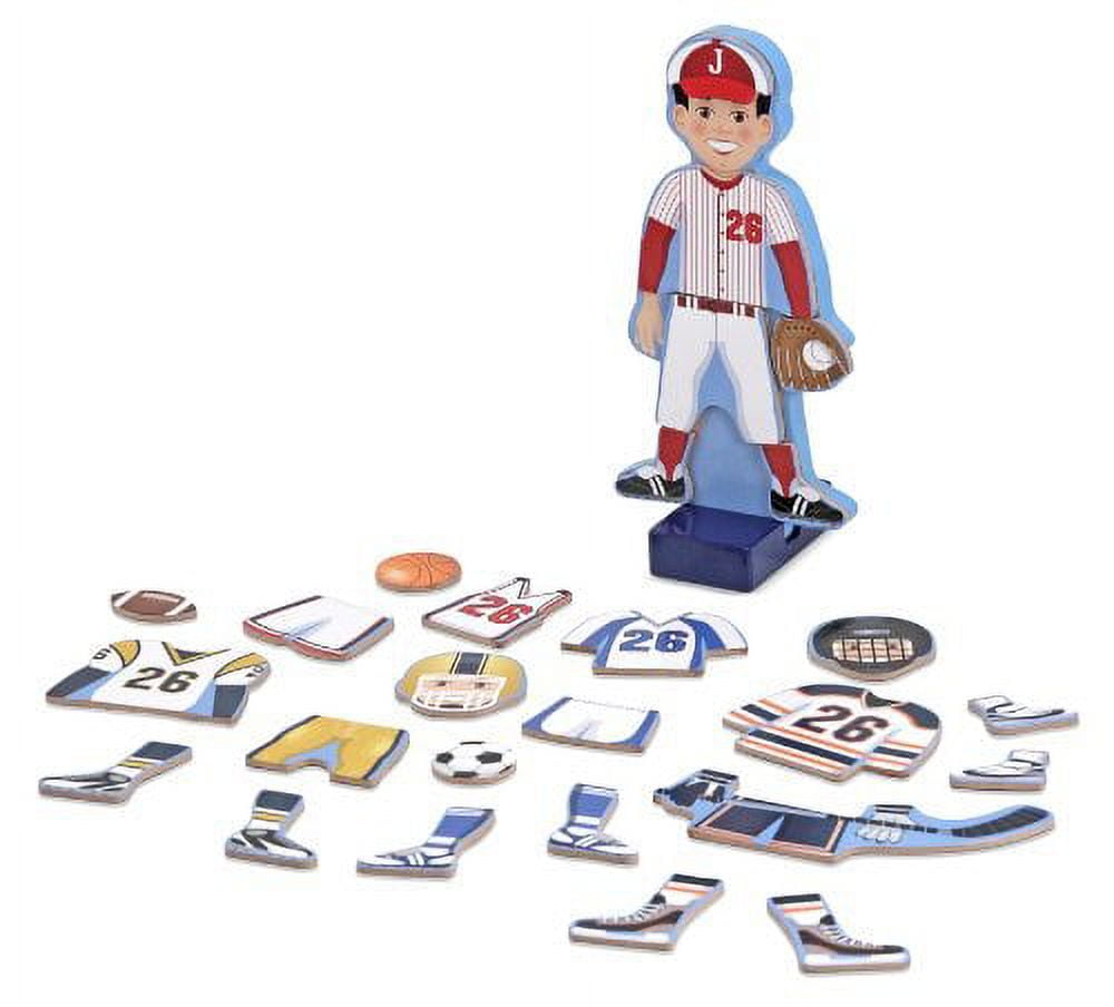 Melissa and Doug Magnetic Pretend Play Wooden Figure w/ Sports Uniform ...