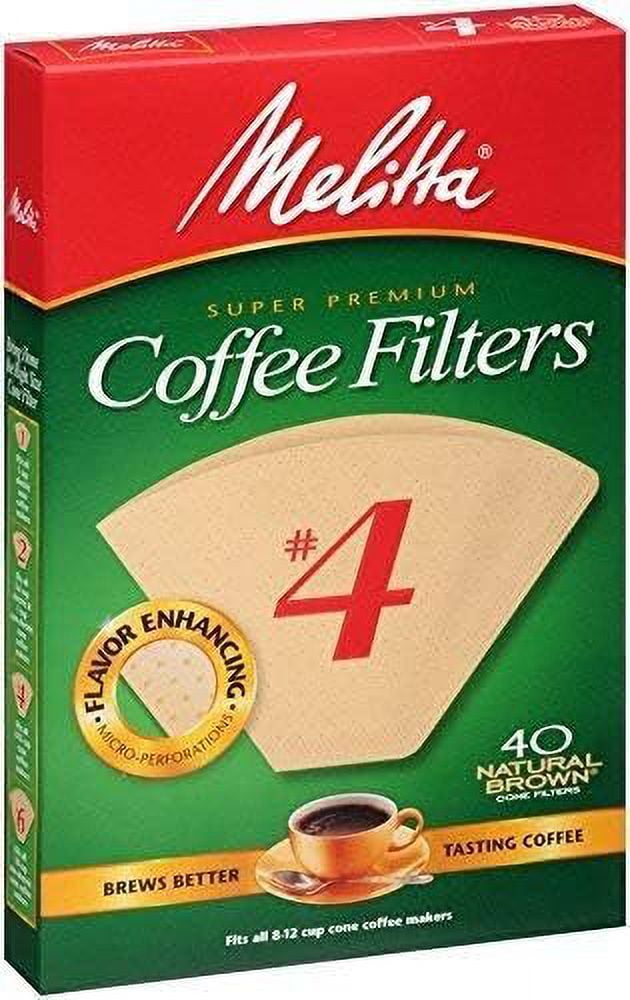 Melita 4 Cone Filter Paper Natural Brown - 40 Count - Walmart.com