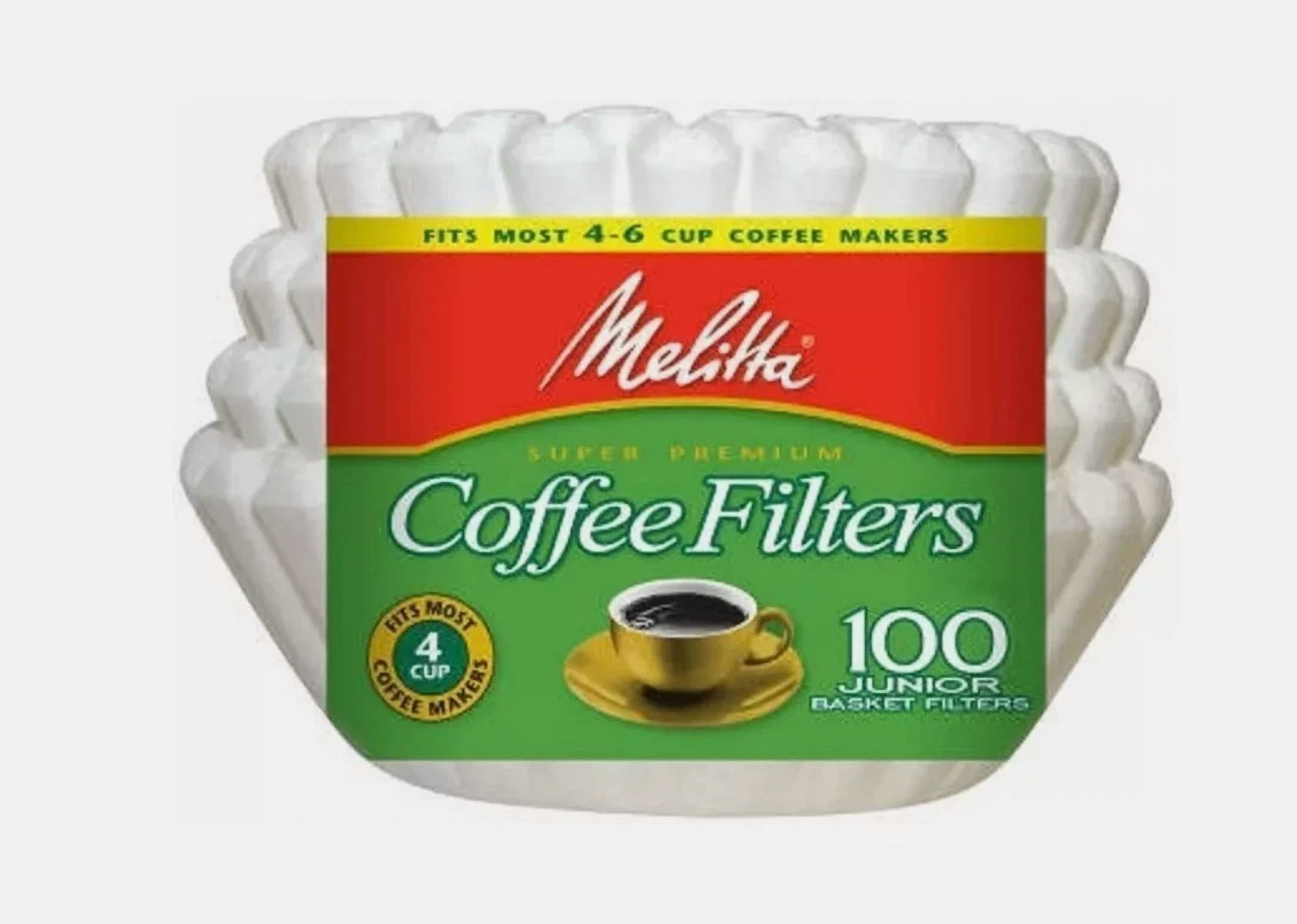 Melitta 4-6 Cup Jr. Basket Paper Coffee Filters White 200 Count Free ...