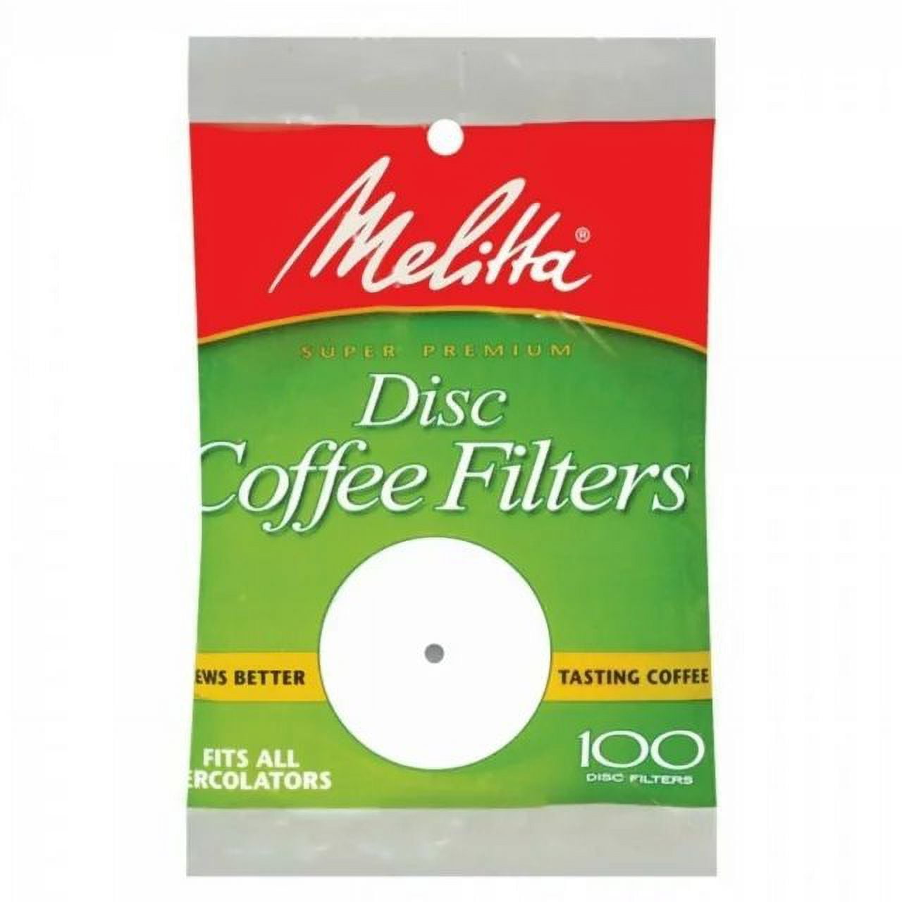 "Melitta High Quality Paper Disc Coffee Filters, 3.5"", 100-Pack, White ...