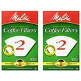 Melitta Cone Paper Filters White 100 Count 2 Pack for 2-6 Cup Coffee ...