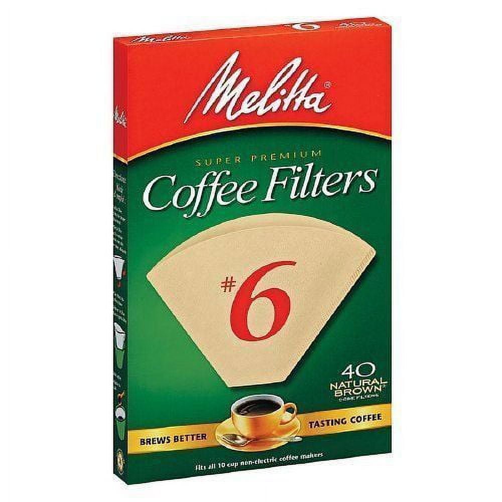 Melitta Paper Coffee Filters, #6 Cone, Brown, 40 Count, 2 Pack ...