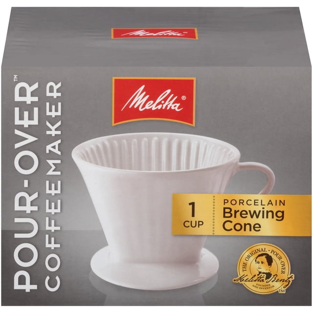 Melitta White Porcelain #2 Pour-over Single Cup Cone Coffeemaker ...