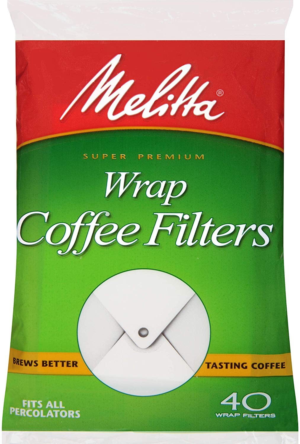 Melitta, Wrap Around Coffee Filters, 627402, 40 Pack - Walmart.com