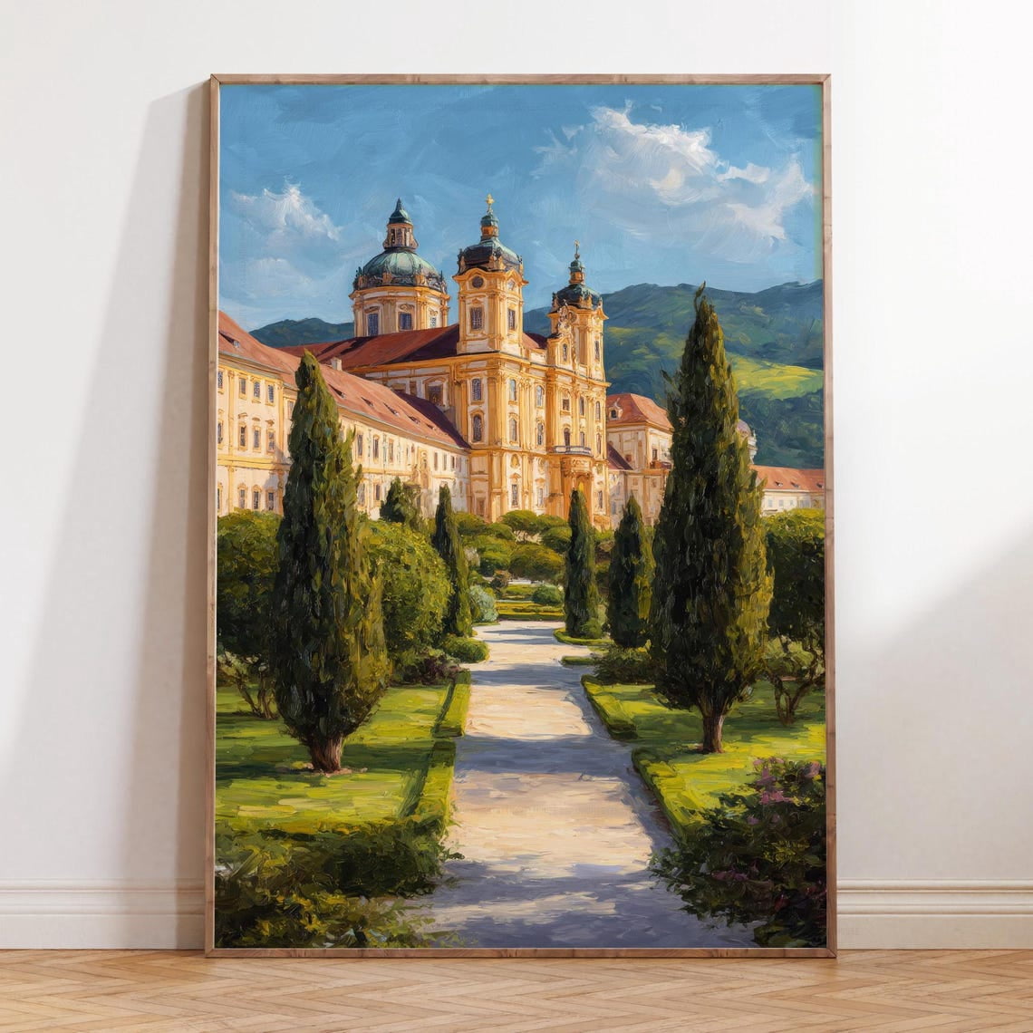 Melk Abbey Austria Baroque Monastery Landscape Wall Art, Unframed ...