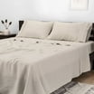 Simple&Opulence 100% Linen Sheet Set-Pure Linen Bedding Sheet-4 Pieces ...