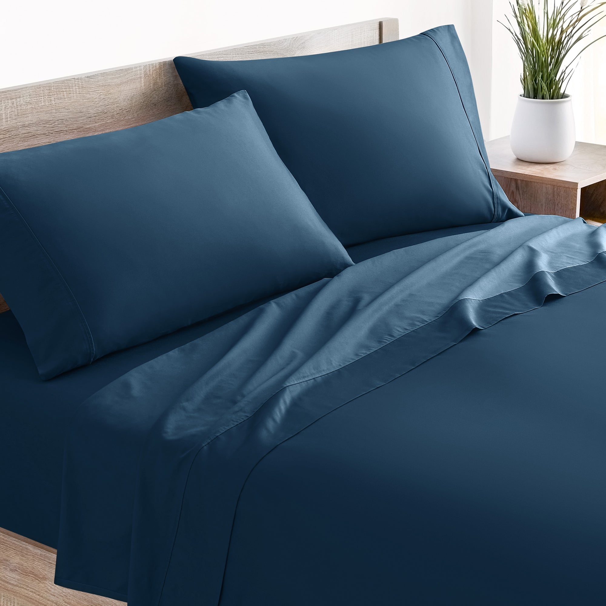 Mellanni 4 Piece 100% Cotton Bed Sheet Set, 400 Thread Count, Deep ...