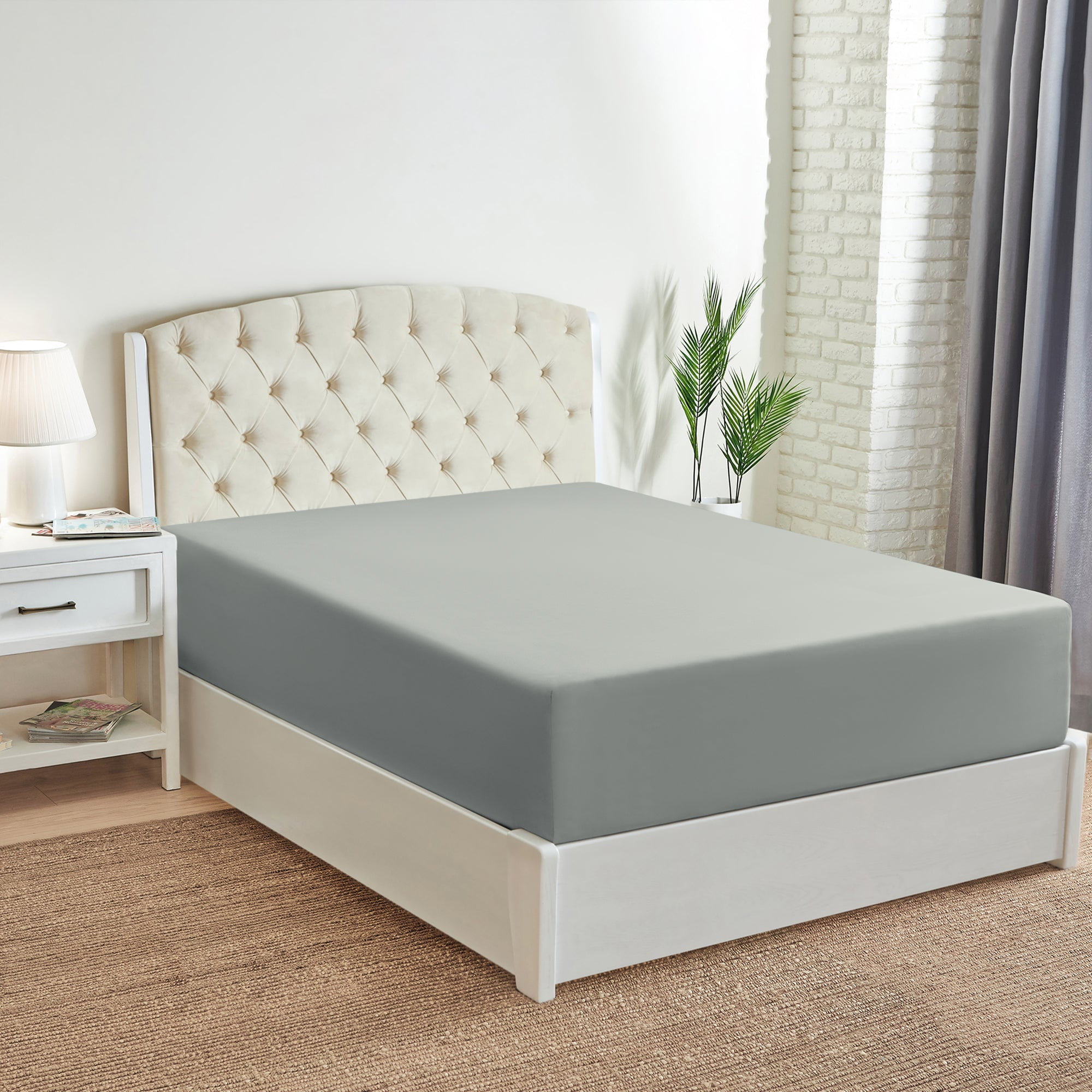 Mellanni Extra Deep Pocket Fitted Sheet up to 21", Microfiber, 1 Piece ...