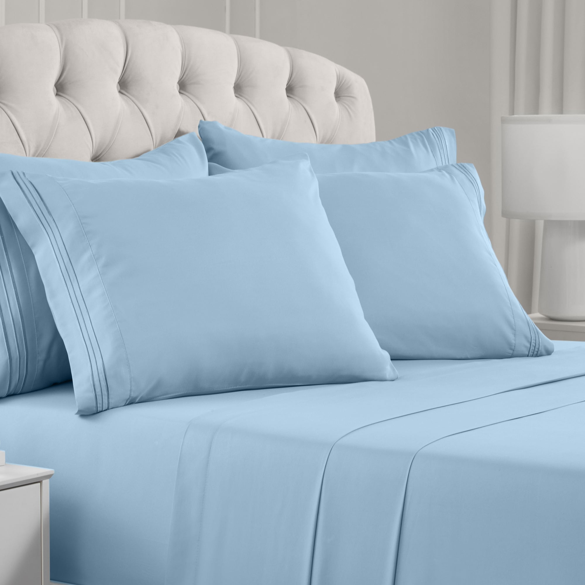 Mellanni Iconic 6 Piece Bed Sheet Set Brushed Microfiber, Deep Pocket ...